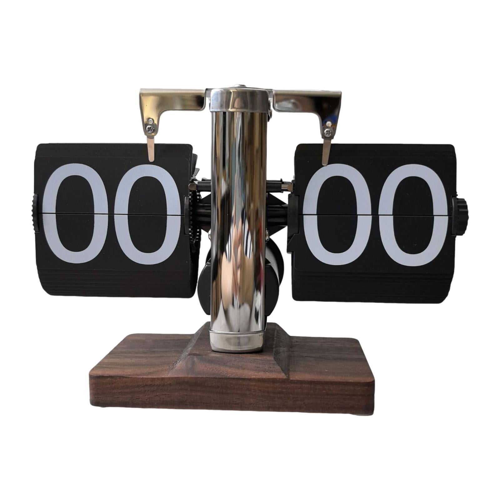 Gitohoni Flip Desk Clock Mechanical Page Turning Retro Design with Wood ...