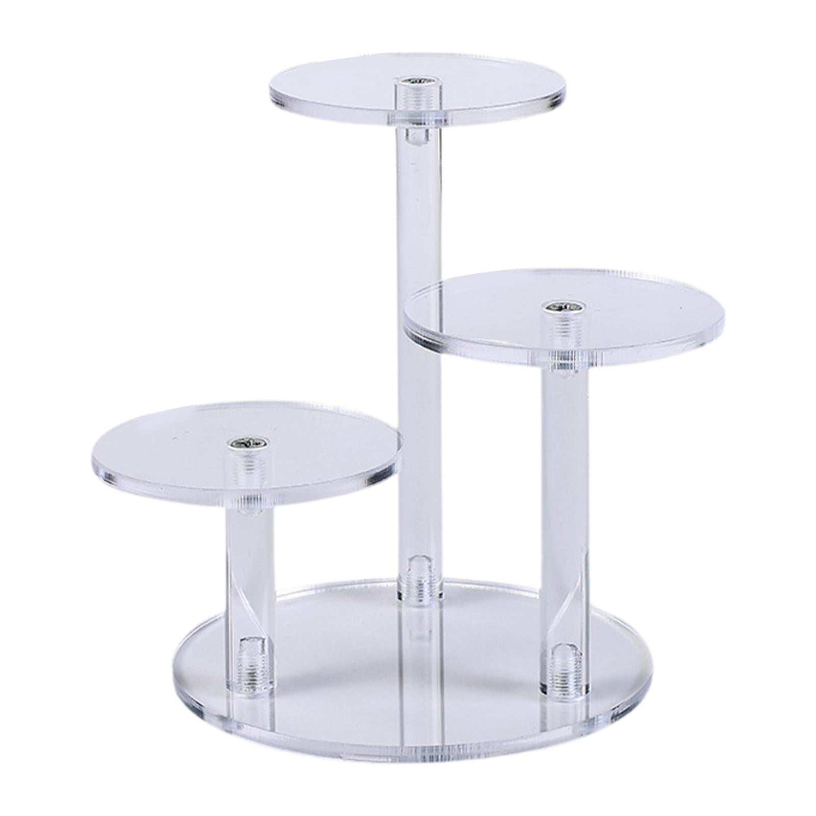Gitohoni Round Acrylic Display Riser Stand 3 Tier for Rings Small Cake ...