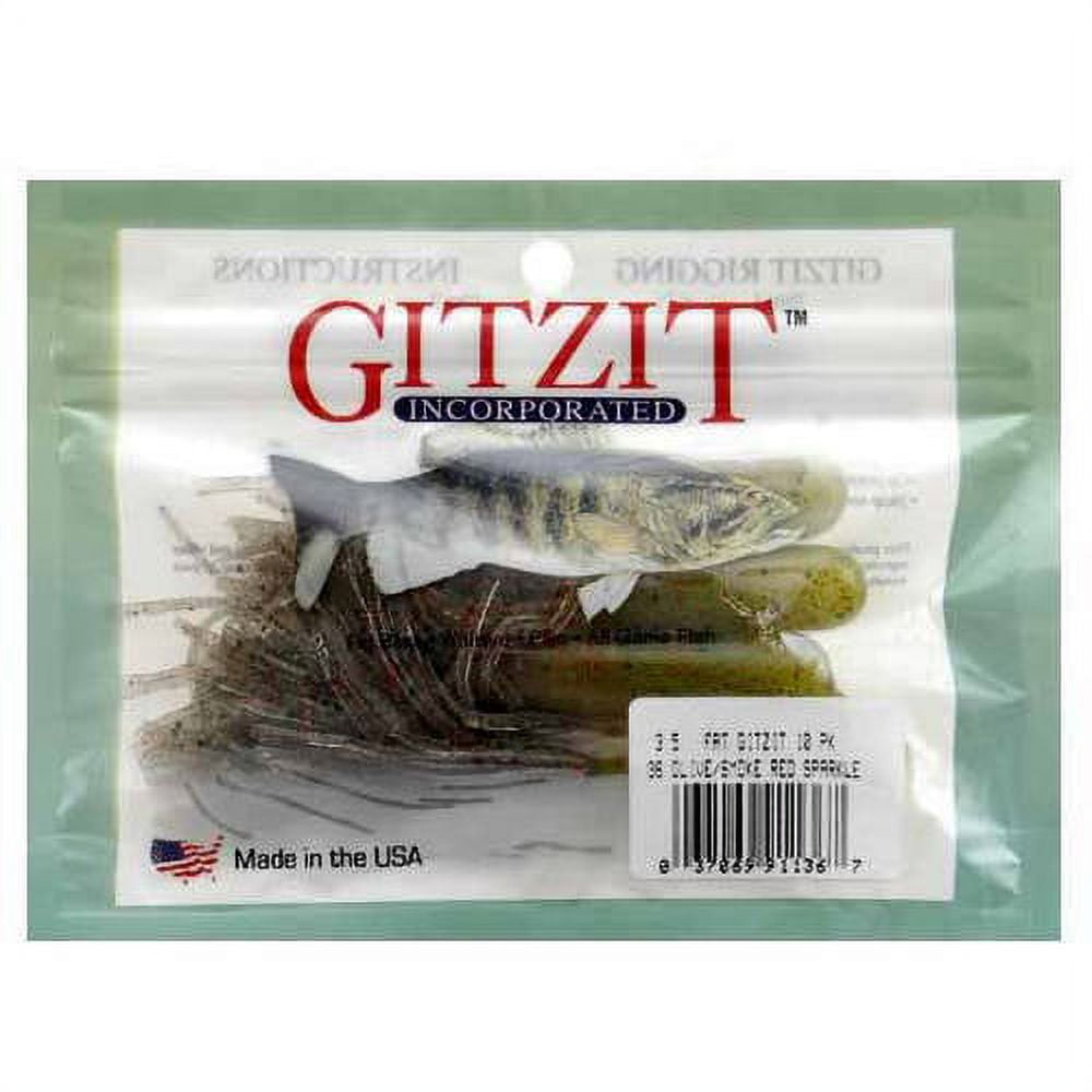 Gitzit Fat Tubes 3.5'' Olive/Smk Red Spkl 10p - Walmart.com
