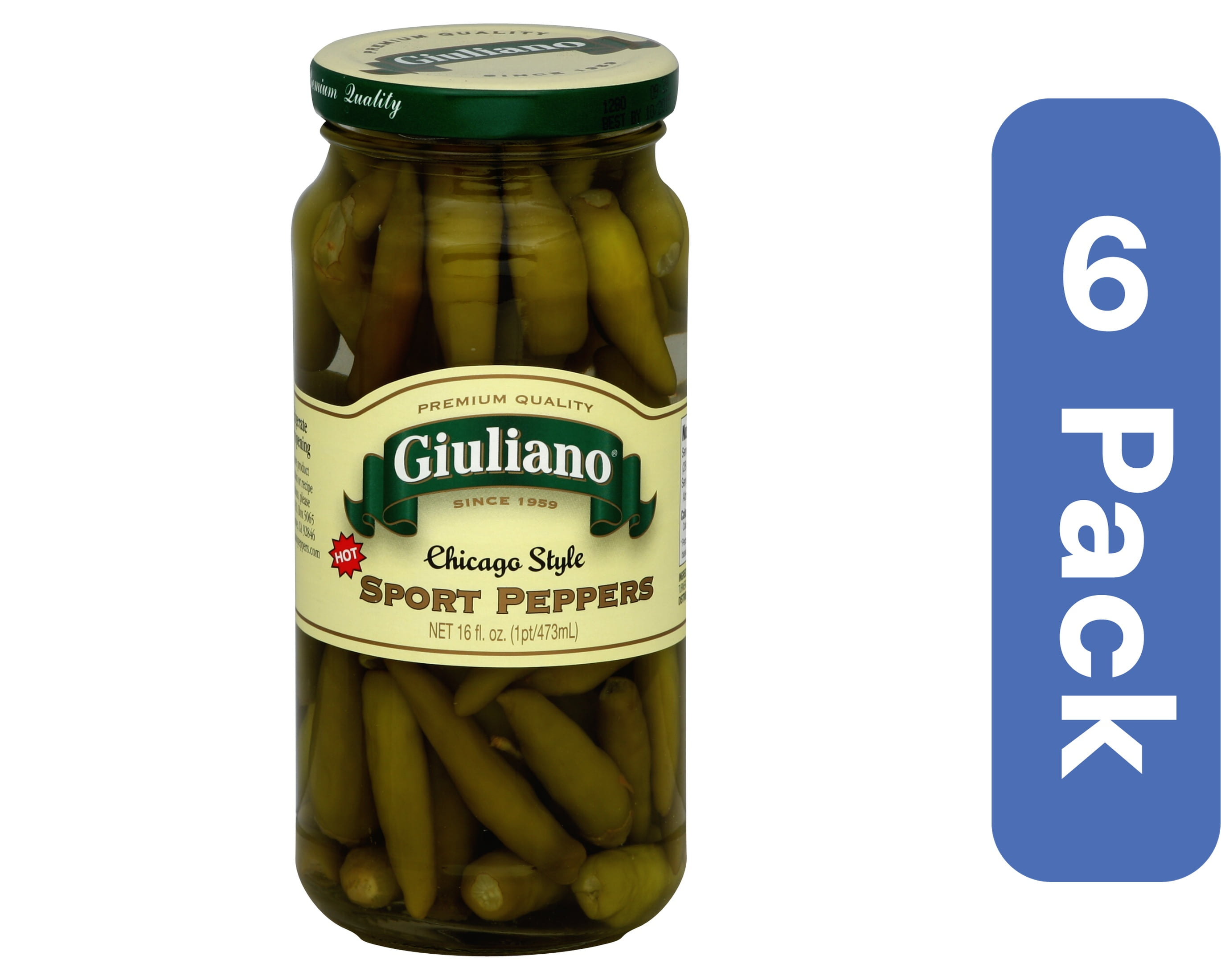 Giuliano Chicago Style Sport Peppers 16 oz (Pack Of 6) - Walmart.com