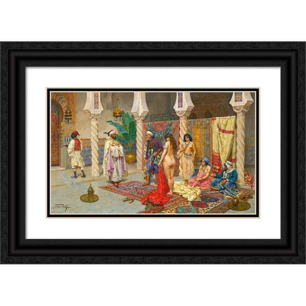 Giulio Rosati 14x10 Black Ornate Wood Framed Double Matted Museum Art ...