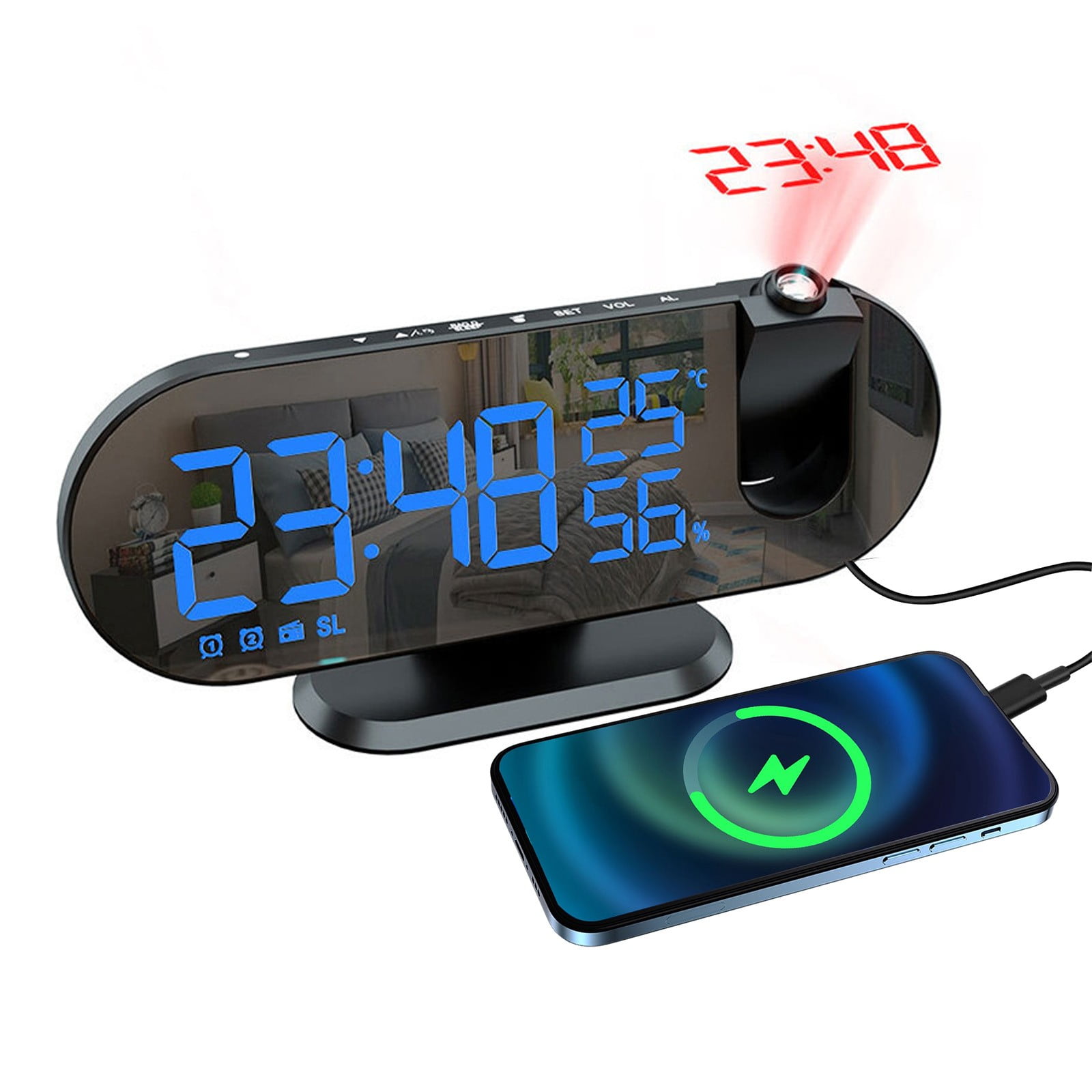 Giunmcul up to 45% Off Multi-functional Intelligent Projection Alarm ...