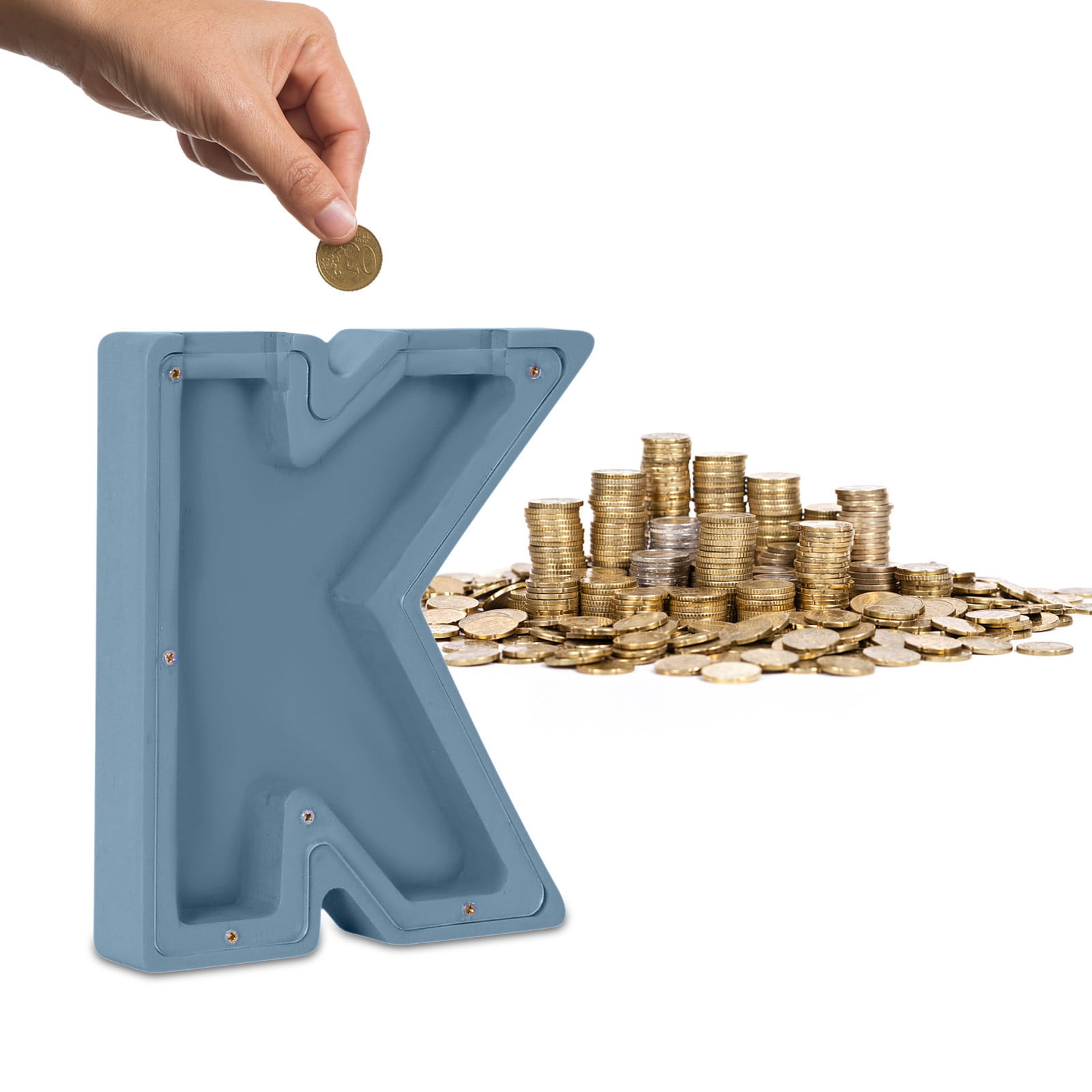 Giunmcul 50% Off Clear Wooden Money Bank Colored Letters Coin Bank Text ...