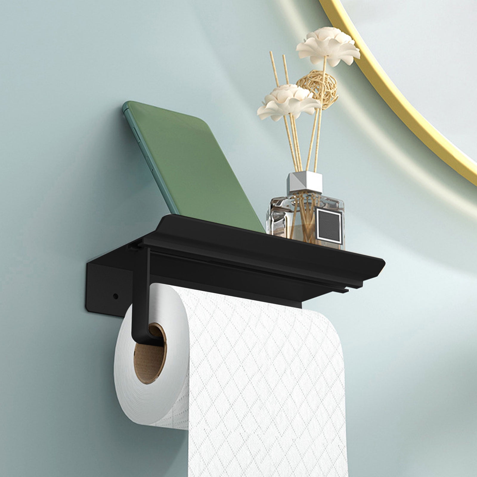 Giunmcul 50% Off Clear Toilet Paper with Shelf Wall Mounted Toilet ...