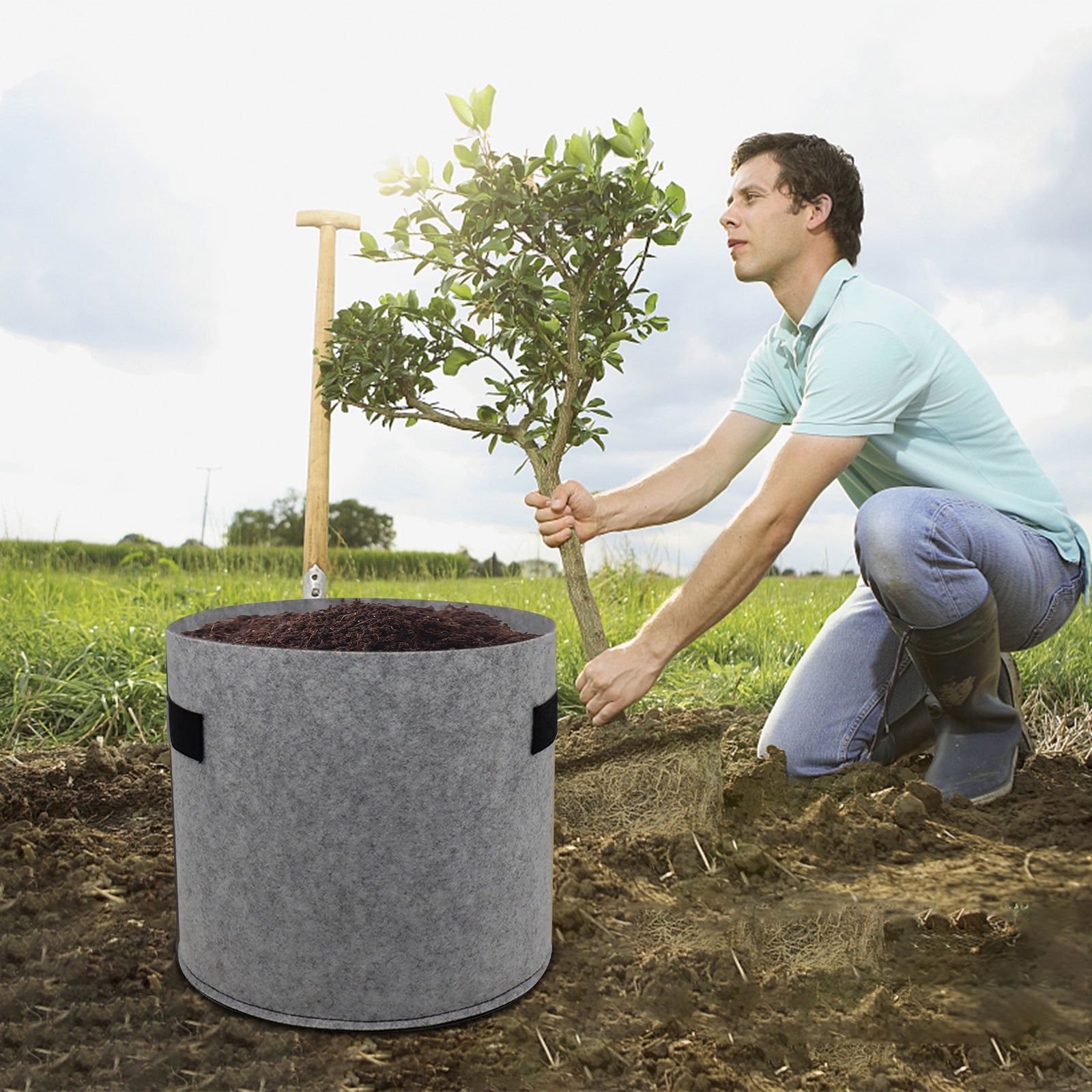 Giunmcul 50% Off Clear Tree Planting BagNon-woven Flower BagNutrition Plant BagGrowing BagNon ...