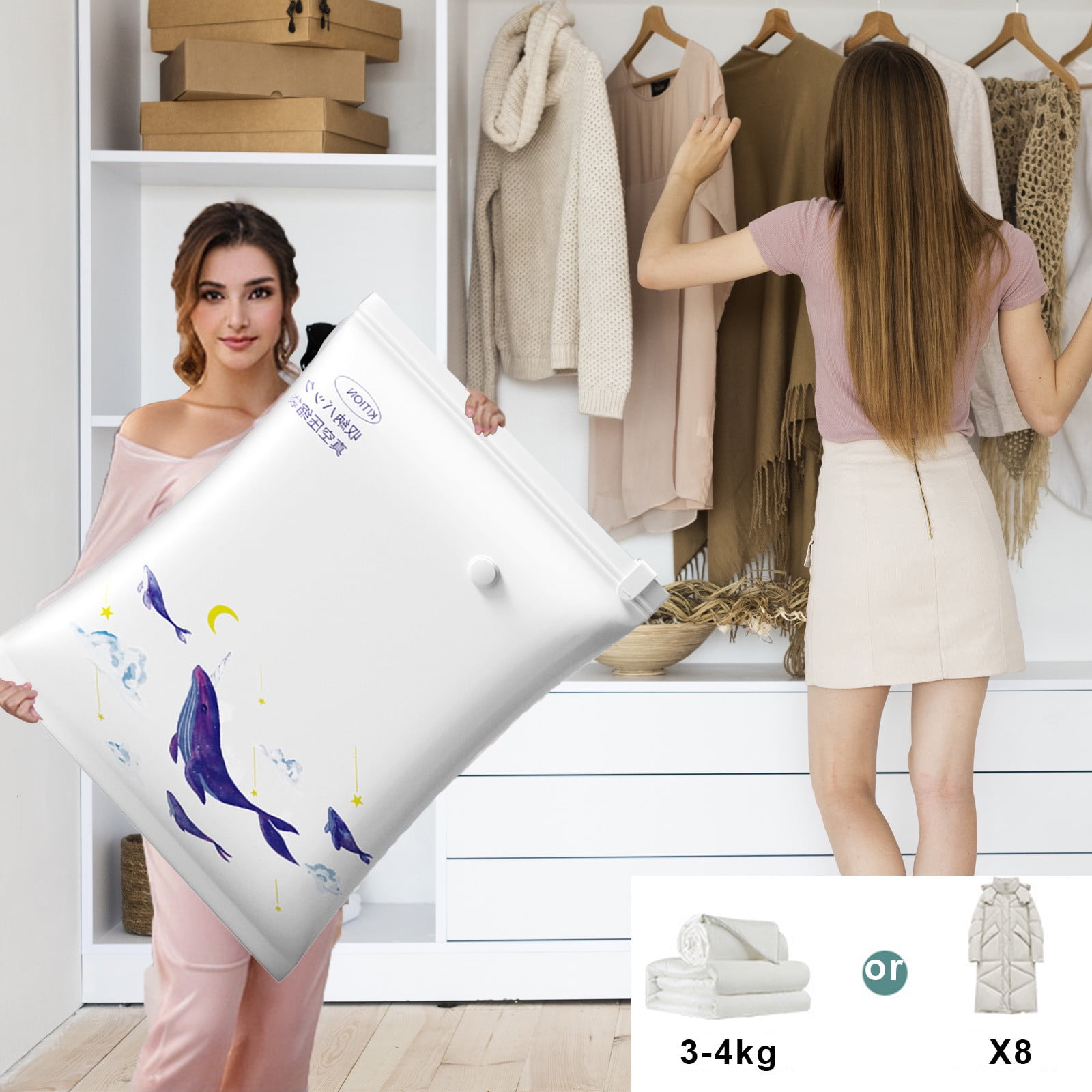 Giunmcul 50% Off Clear Vacuum Bags for Quilts Storage Bags for Thicker ...