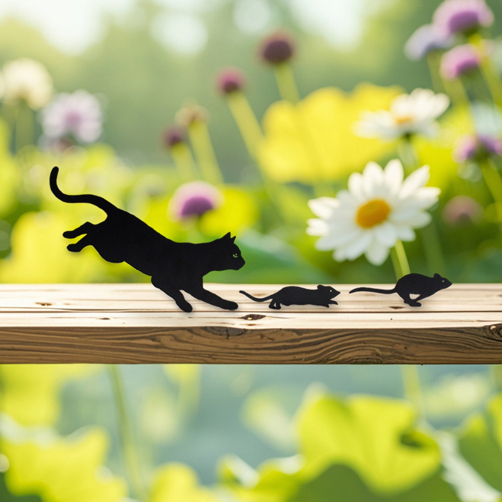 Giunmcul Up to 65% off Art Metal Cute Cat and Mouse Set Three Courtyard ...