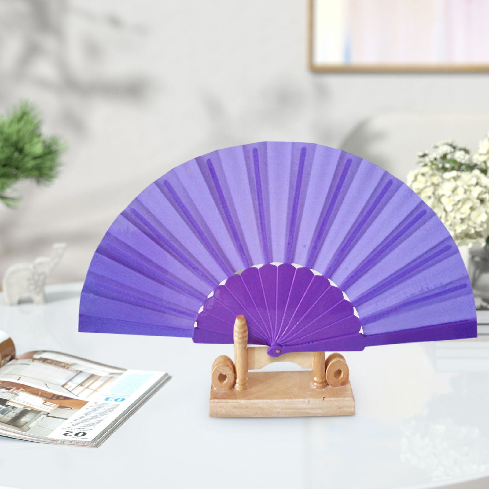 Giunmcul Up to 65% off Patterned Folding Silk Hand Fan - Colorful Lace ...