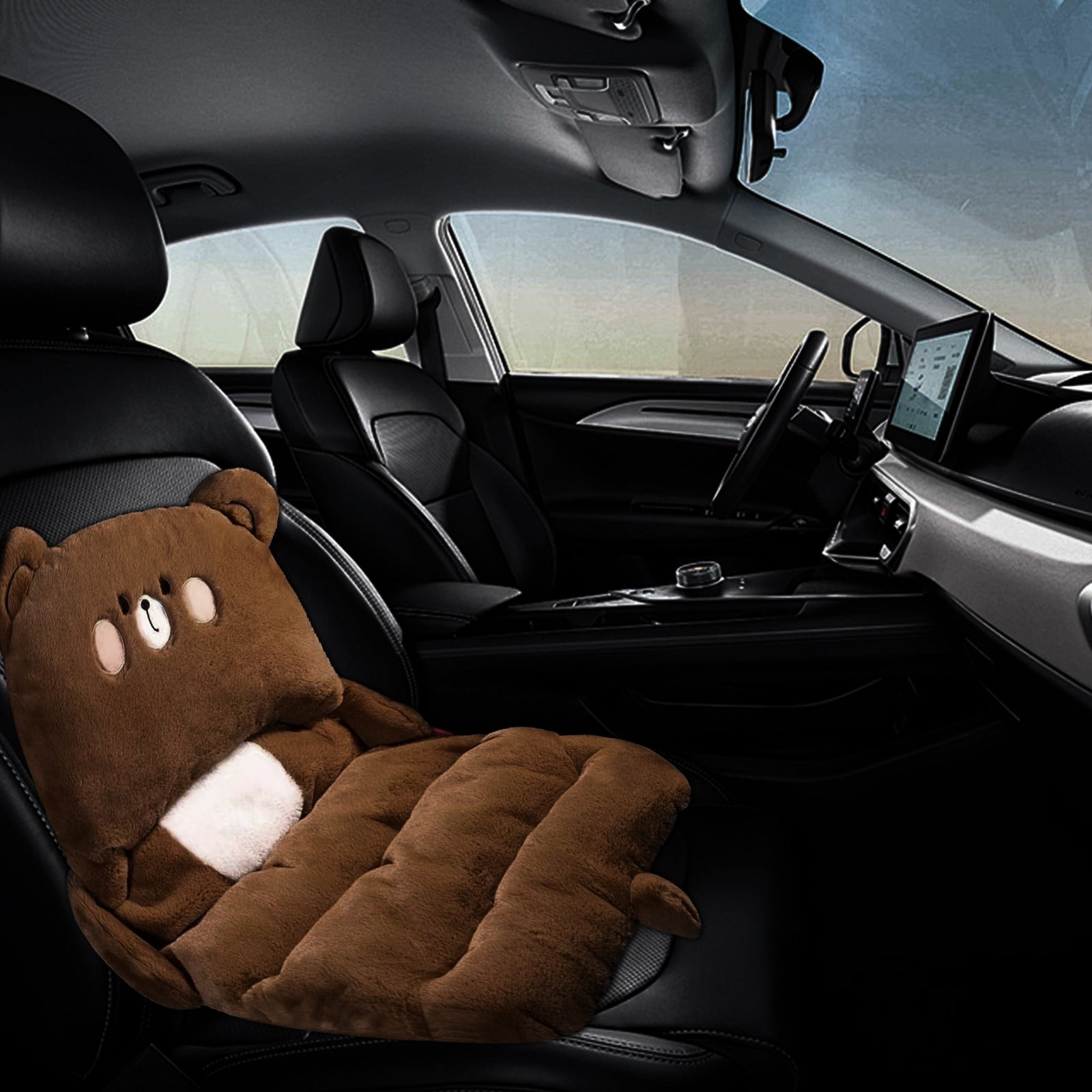 Giunmcul Cute Warm Flannel Car Seat Cushion One-Piece Design for Winter ...