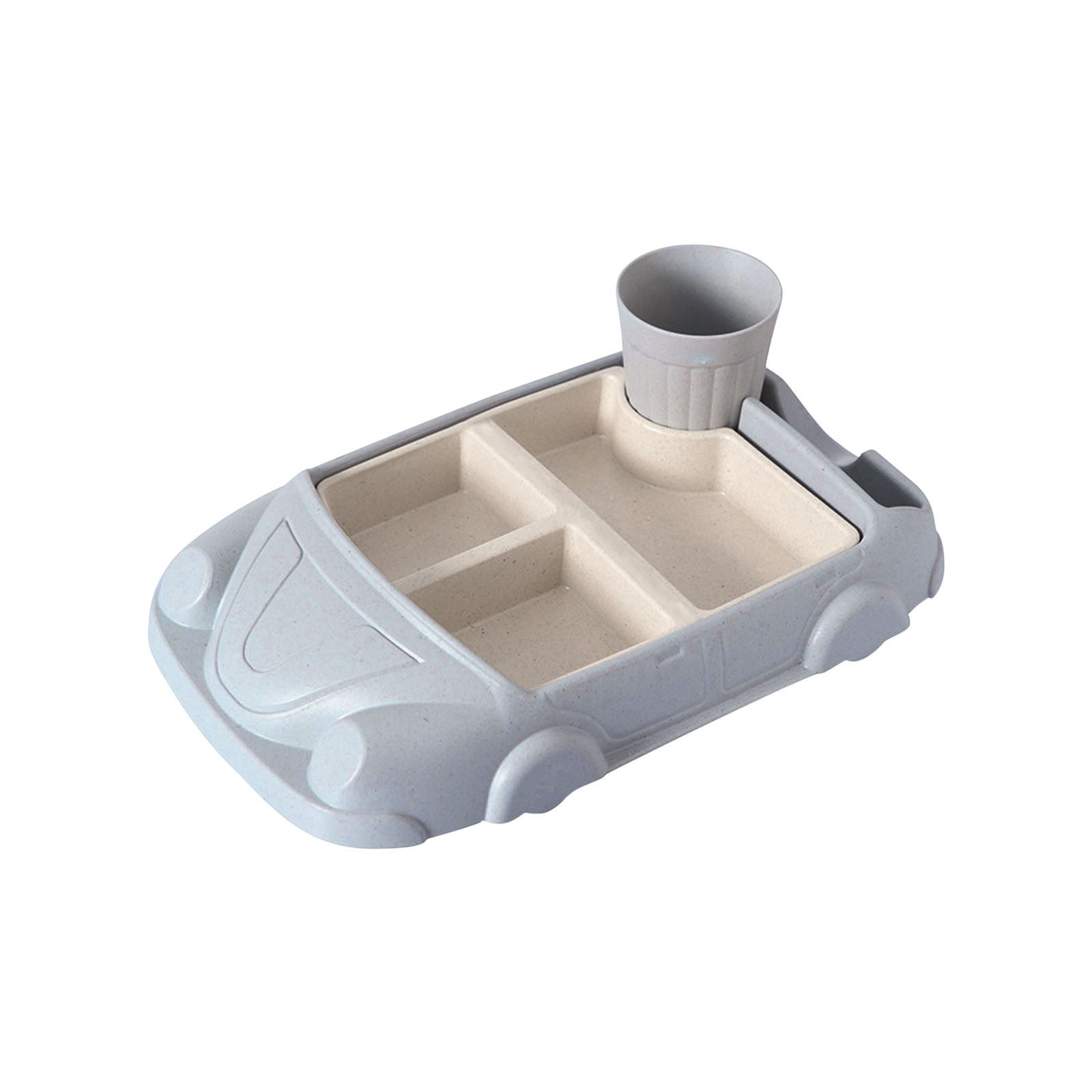Giunmcul Divided Plate Set Car Shaped Food Tray with Cup and Bowl Fiber ...