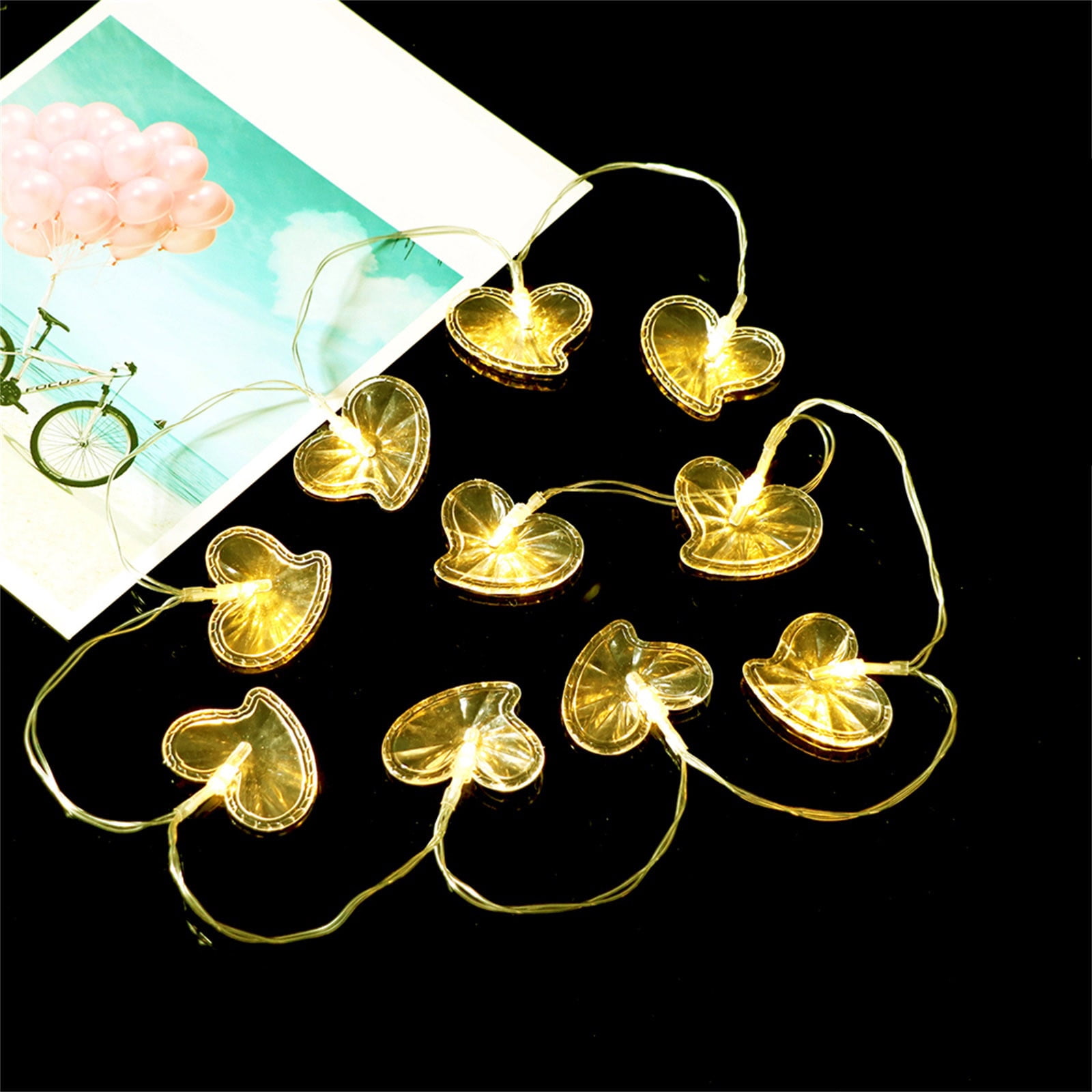 Giunmcul Heart Shaped Colorful LED String Light Valentines Day Home ...