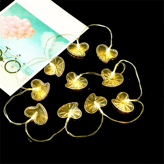 Giunmcul Heart Shaped Colorful LED String Light Valentines Day Home ...