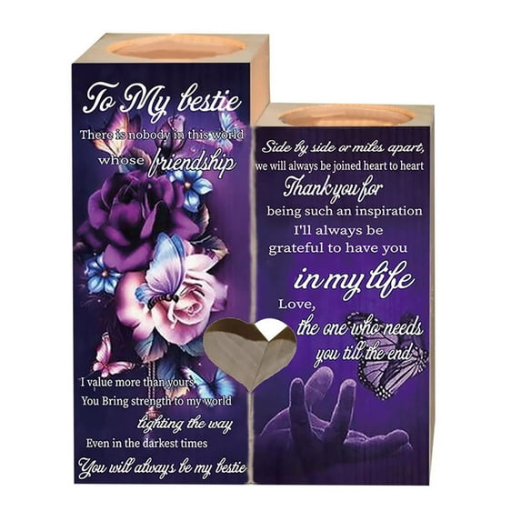 Giunmcul Heart Shaped Wooden Tea Candle Holder Unique Woman Girlfriend ...