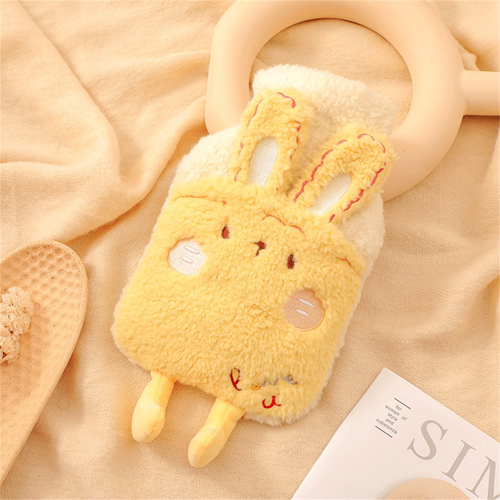 Giunmcul Large 1L Hot Water Bottle with Fleece Cover Relieves Cramps ...