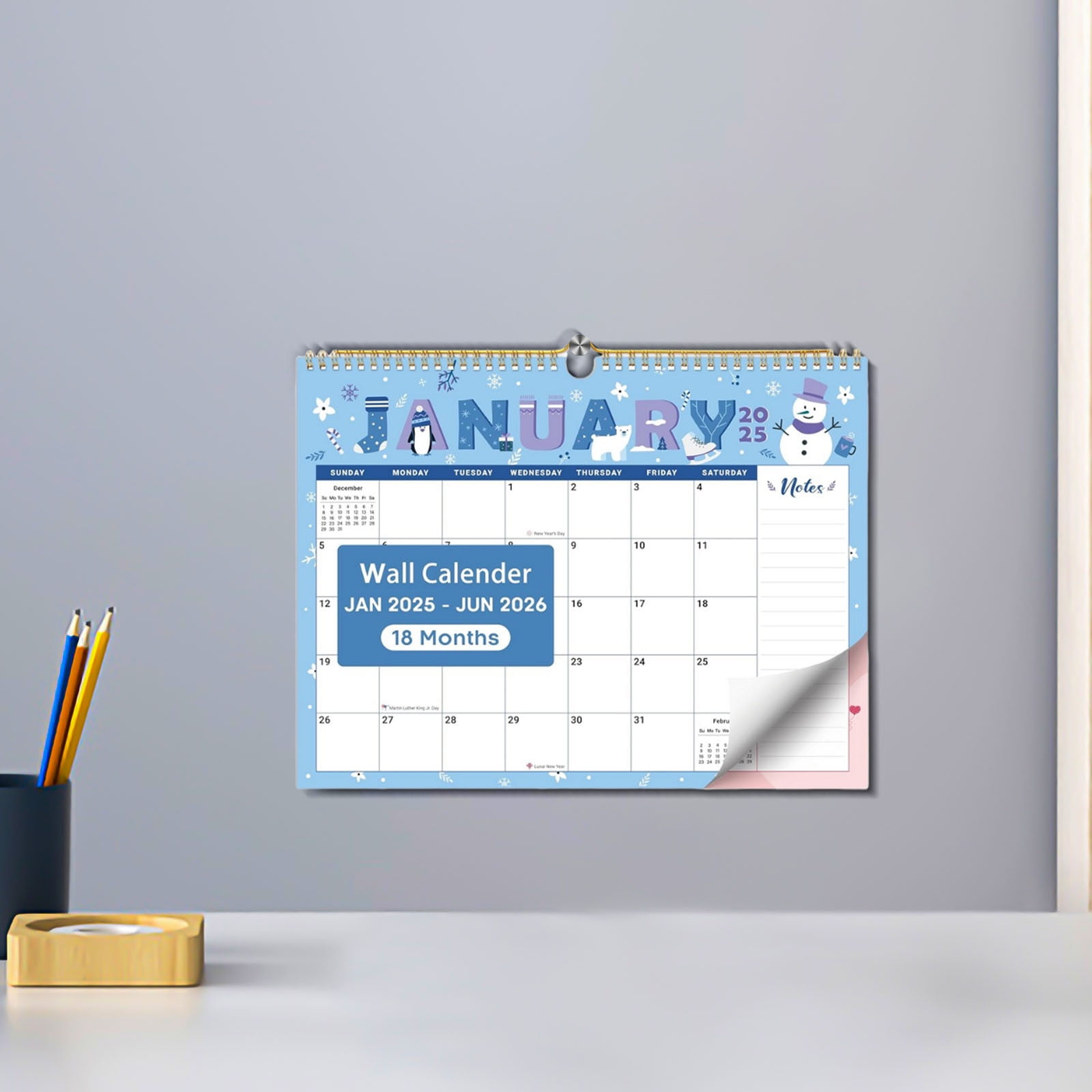 Giunmcul My Order 18 Monthly Wall Calendar From January 2025 - June2026 ...