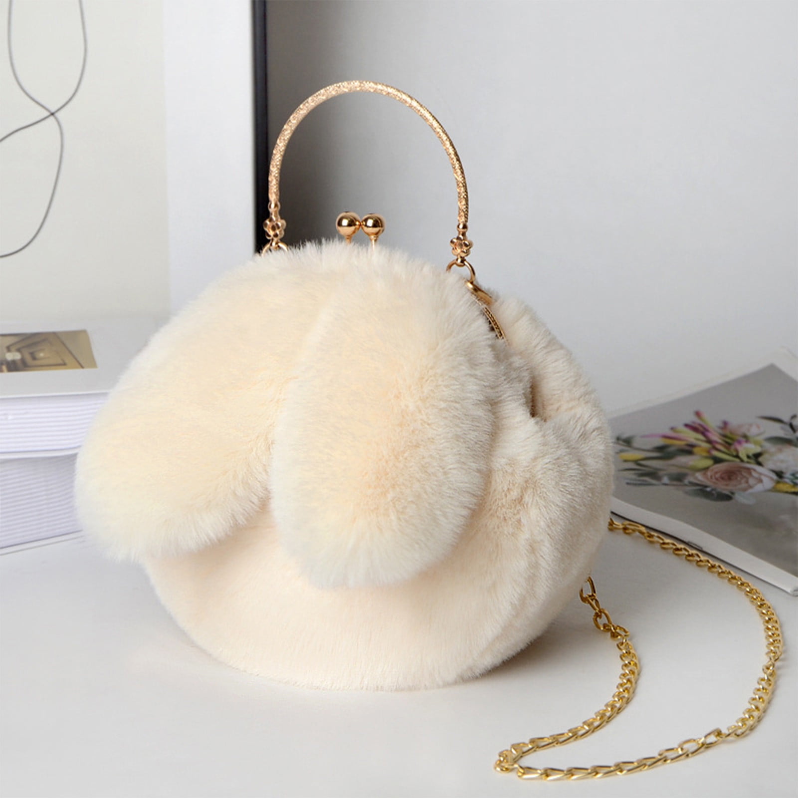 Giunmcul My Order Plushs Rabbits Bag Women Crossbody Tote Hair Bag ...