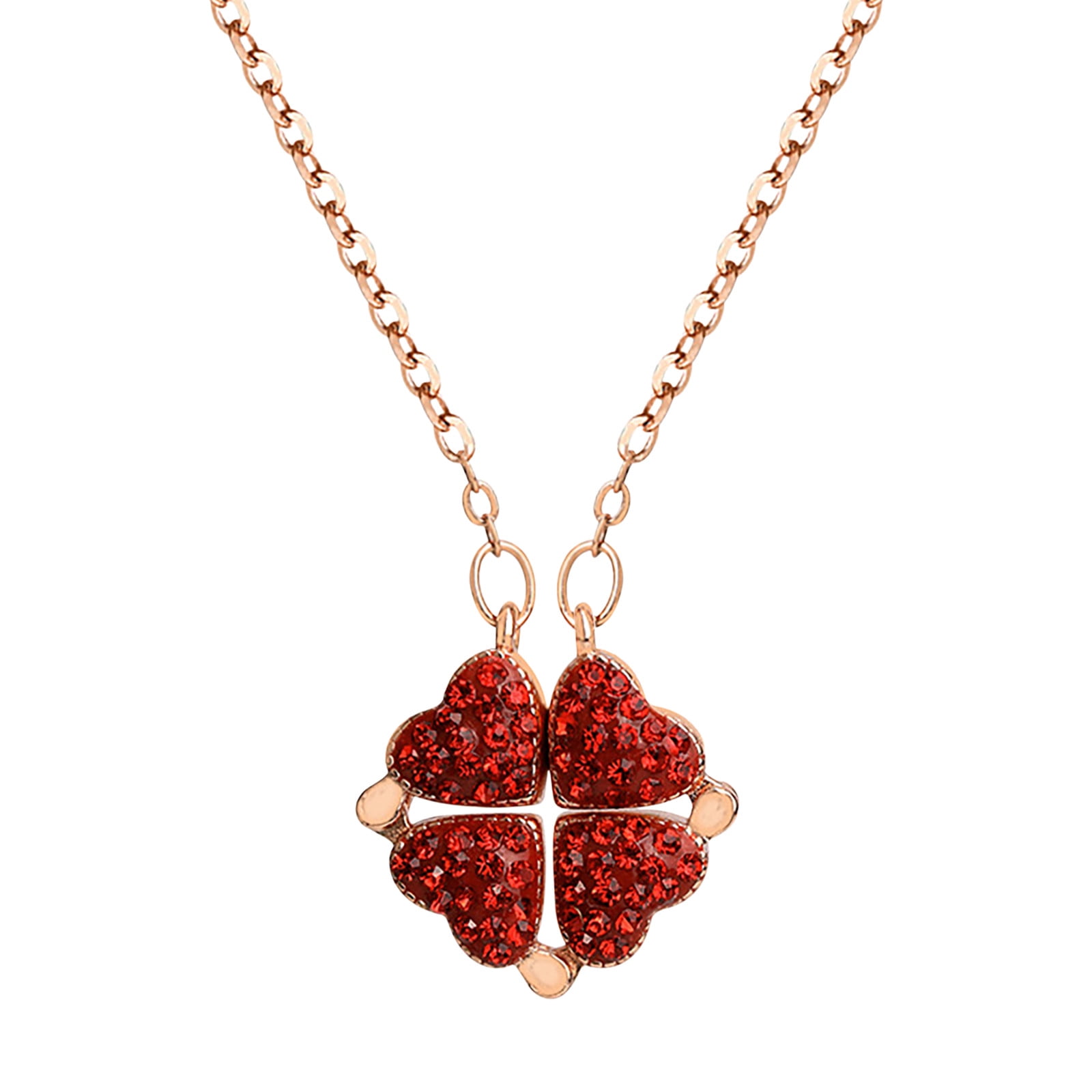 Giunmcul My Order Variety Four-leaf Clovers Necklace Love Split Folded ...