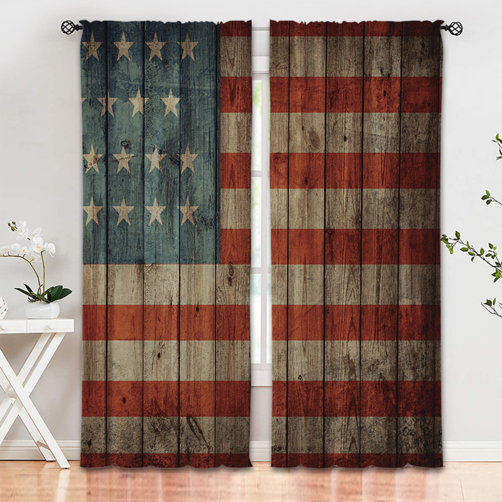 Giunmcul Online Shopping 5 Sizes Window Valances USA Flag Valance Curtains 4th Of July ...