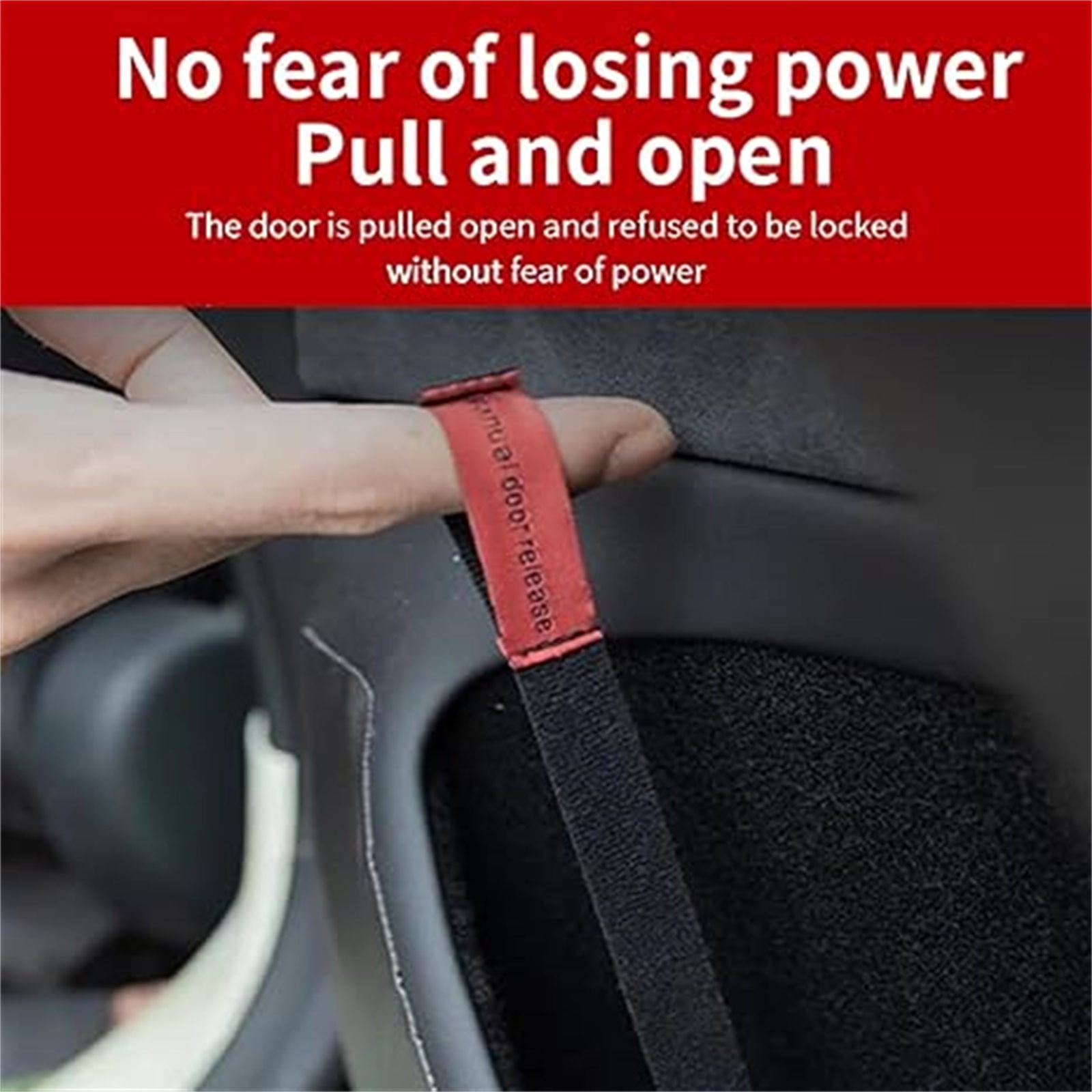 Giunmcul Rear Door Emergency Safety Pull Rope Mechanical Unlock Handle ...