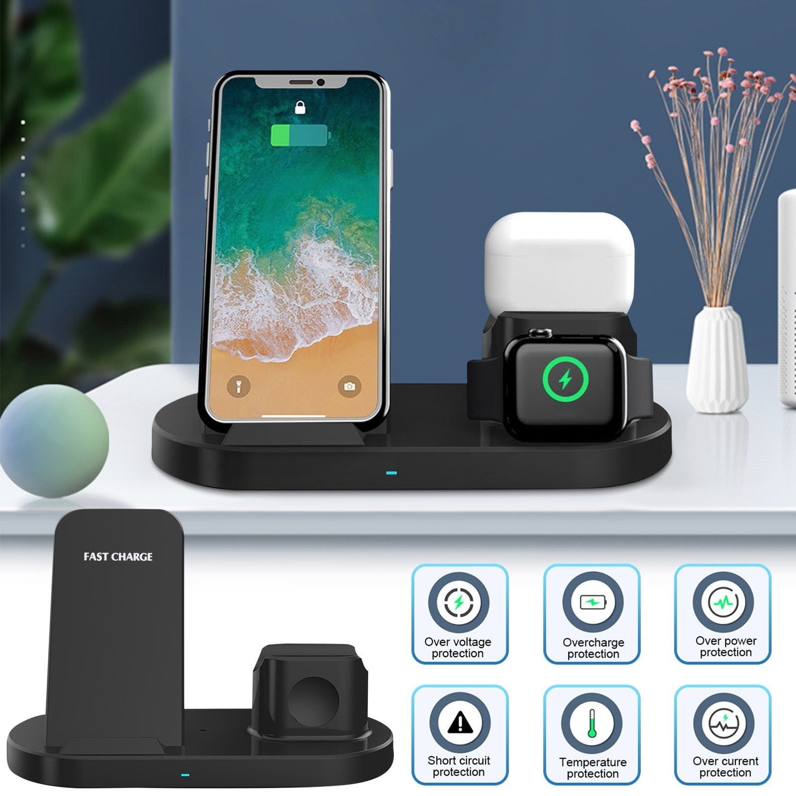 Giunmcul Tax Free Weekend 3 In 1 Fast Charging Wireless Charger Dock ...