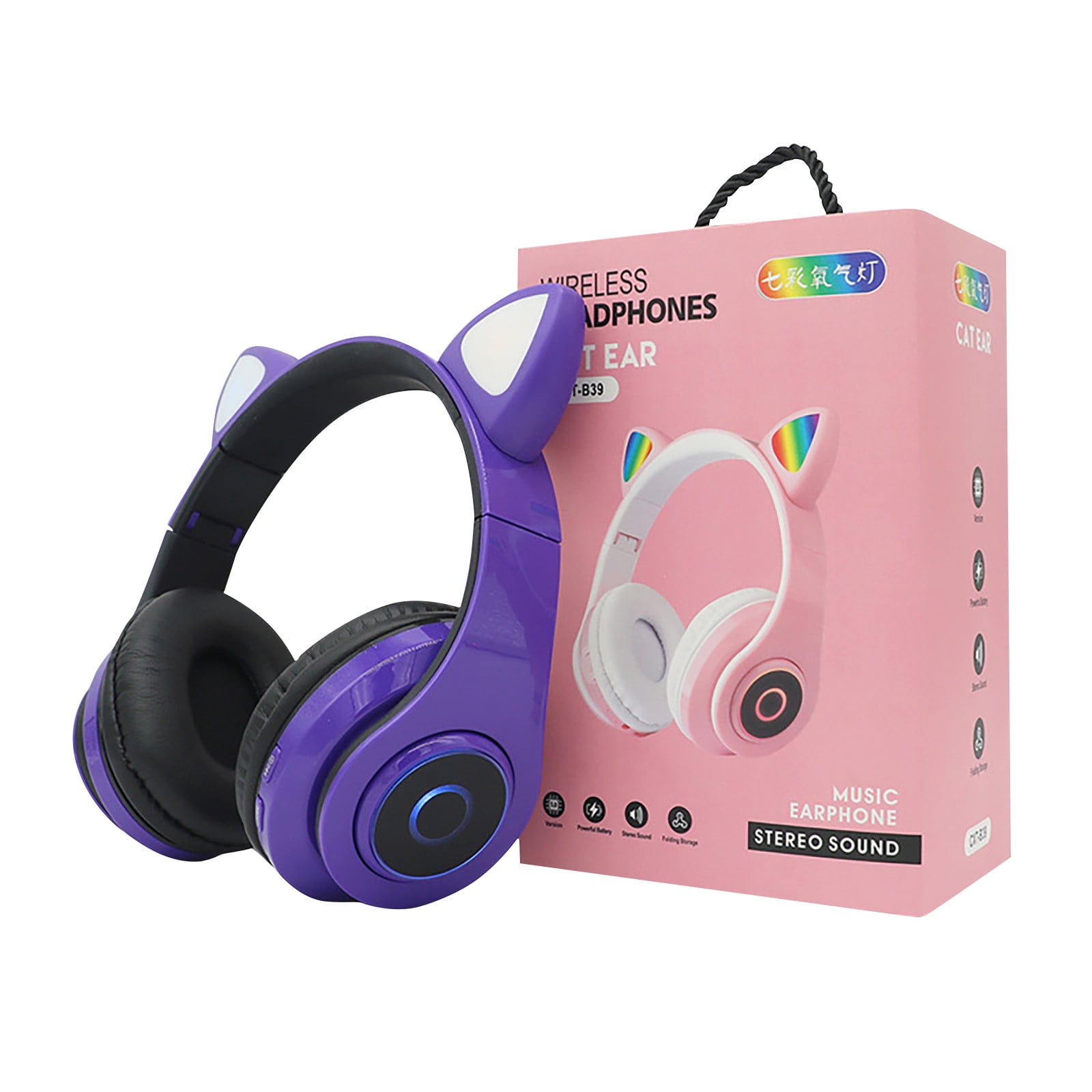 Giunmcul Tax Free Weekend B39 Light-emitting Ear Headset Folding ...