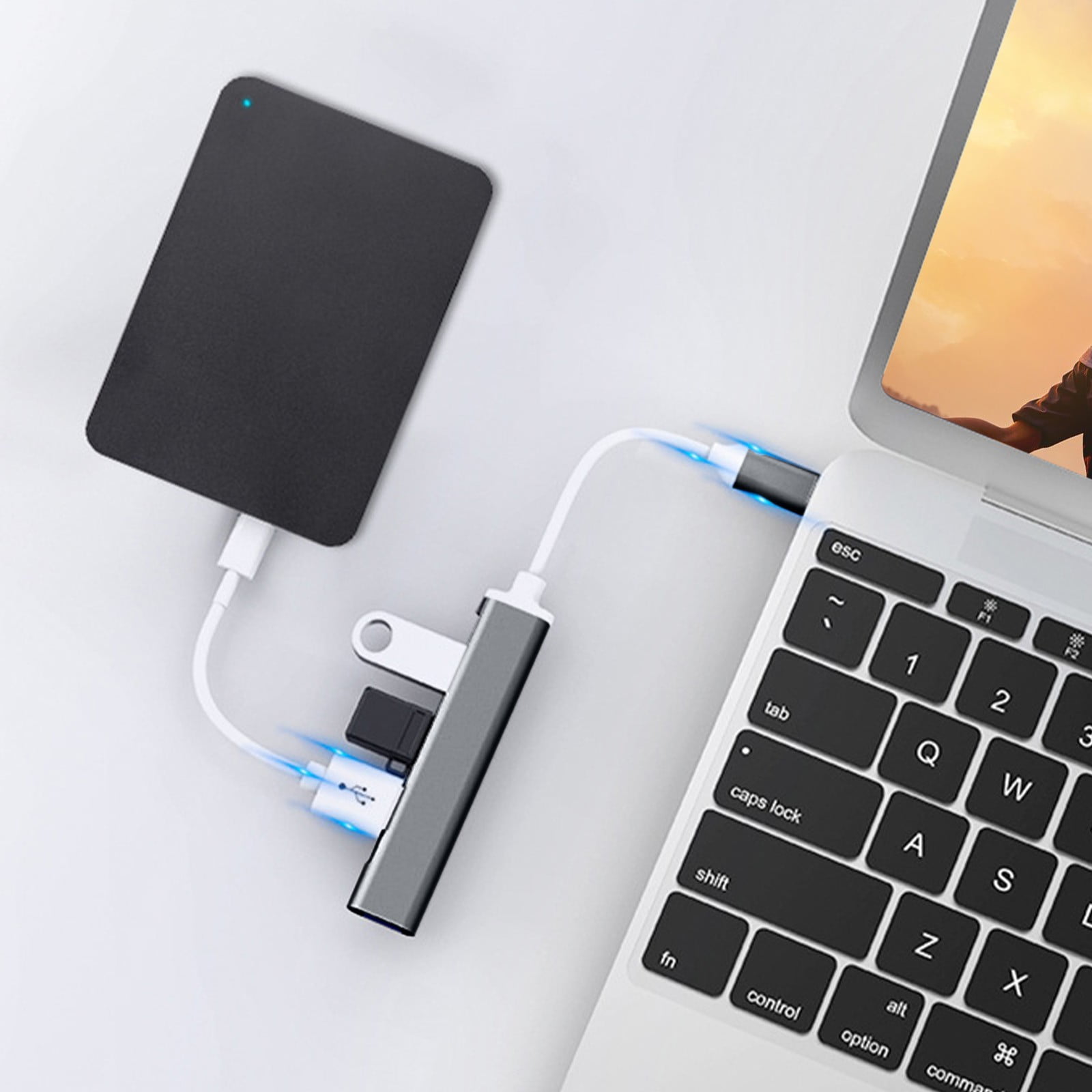 Giunmcul Tax Free Weekend Mini USB Hub Extensions, 4 Port USB , USB ...