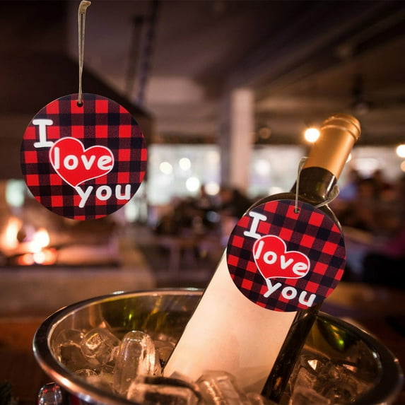 Giunmcul Wooden Valentines Pendant Ornament Gift Box Wine Bottle Tree ...