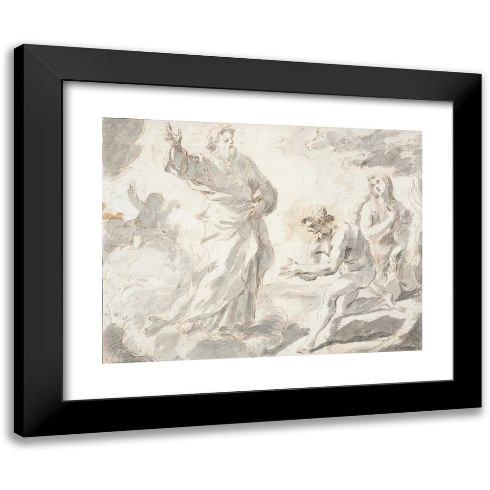 Giuseppe Ghezzi 24x19 Black Modern Framed Museum Art Print Titled - God ...