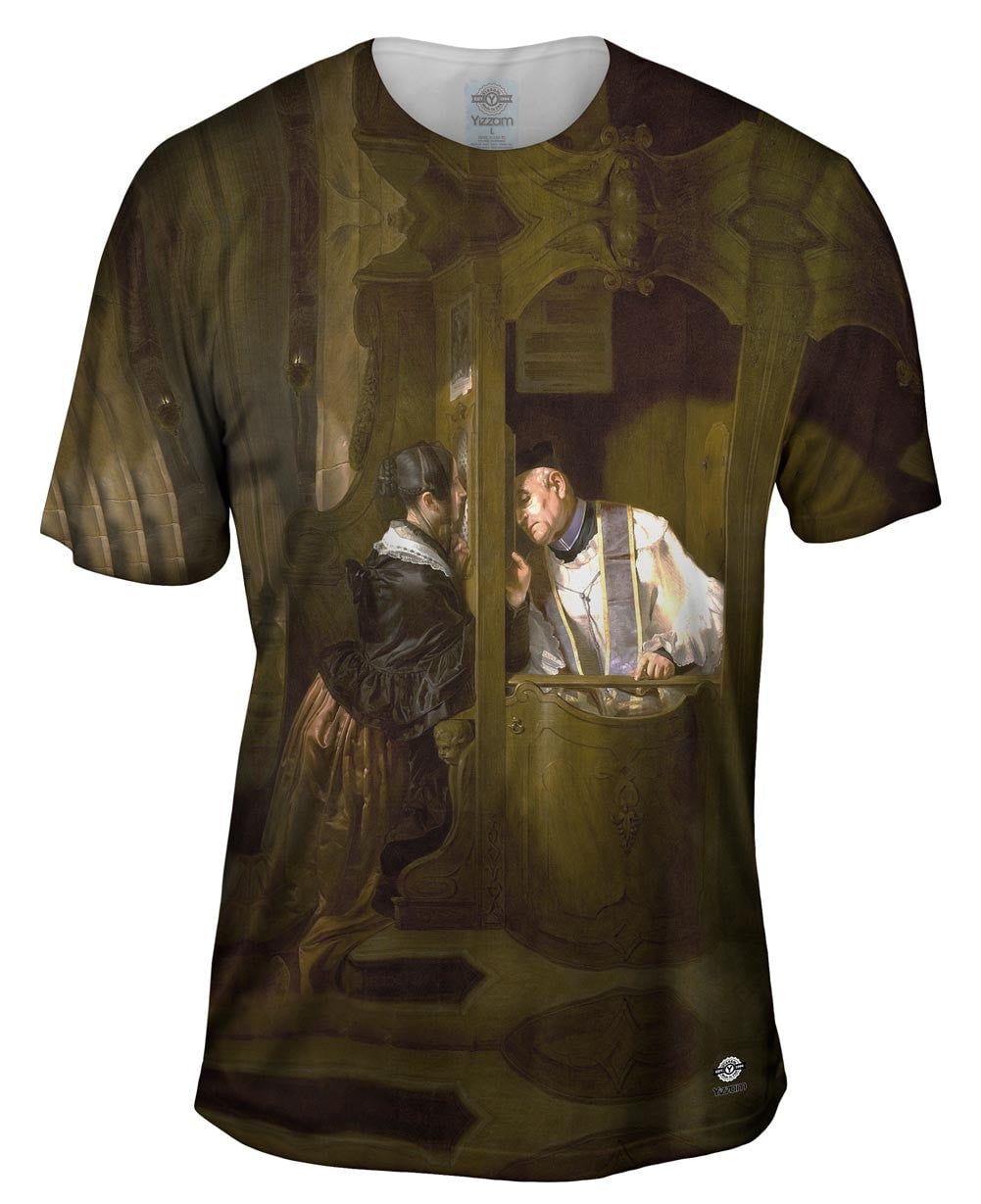 Giuseppe Molteni - The Confession 1838 Mens T-Shirt All Over Print ...