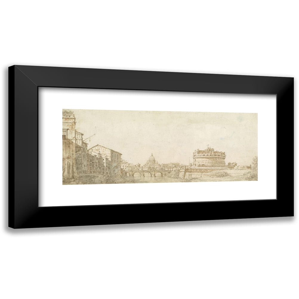 Giuseppe Zocchi 14x8 Black Modern Framed Museum Art Print Titled - View ...