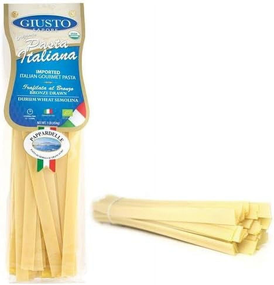 Giusto Sapore Italian Pasta - Pappardelle 454g - Premium Organic Bronze ...
