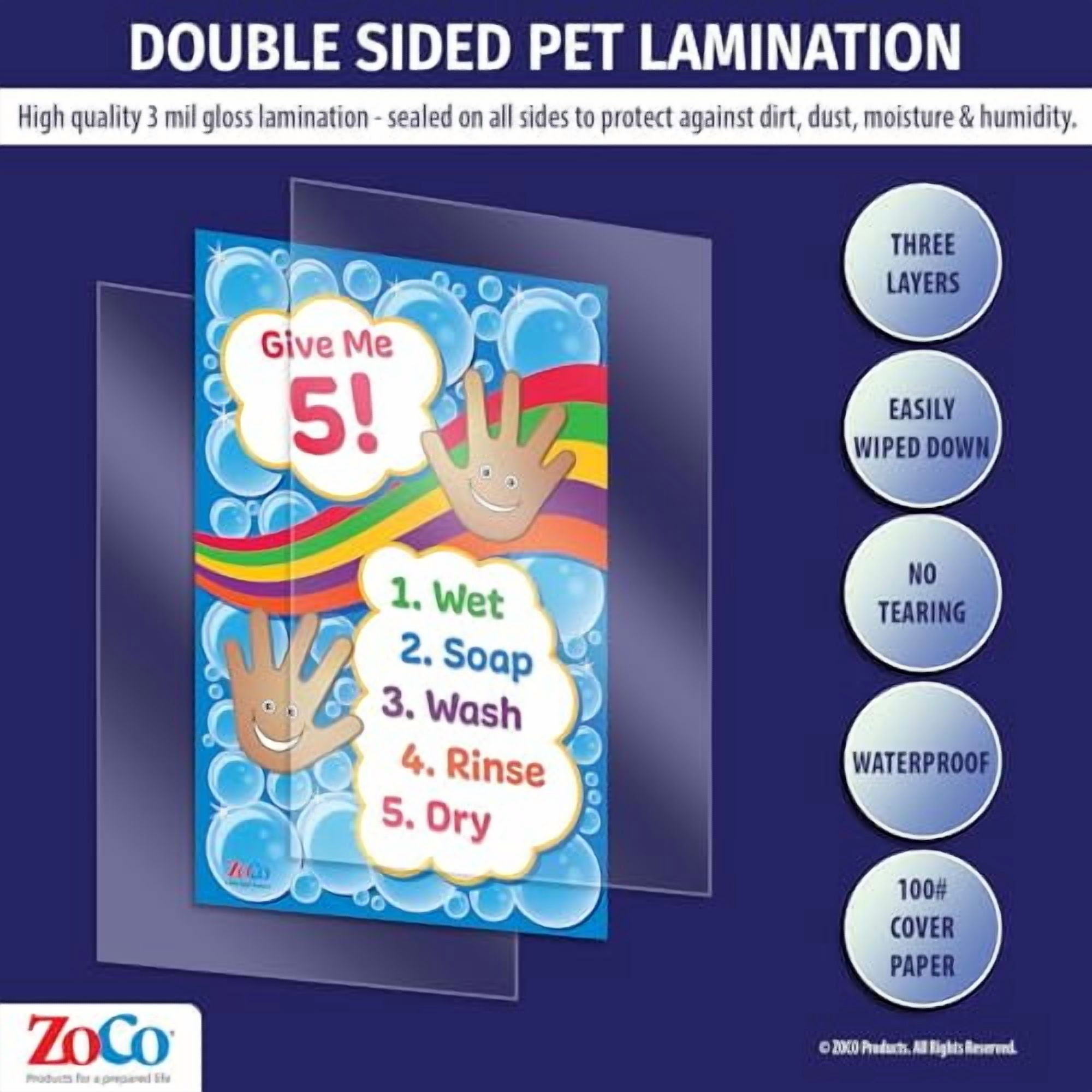 Give Me 5 Handwashing Posters (20 Pack) - Laminated, 12 x 18 inches ...