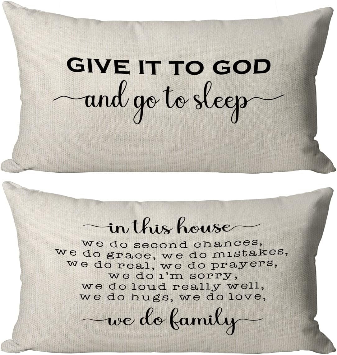 Give It to God and Go to Sleep Pillows for Bed, Throw Pillows for Bed ...