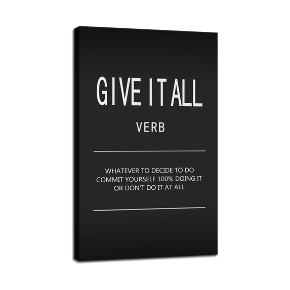 Give It All Verb Positive Mindset Poster - Entrepreneur Motivational ...