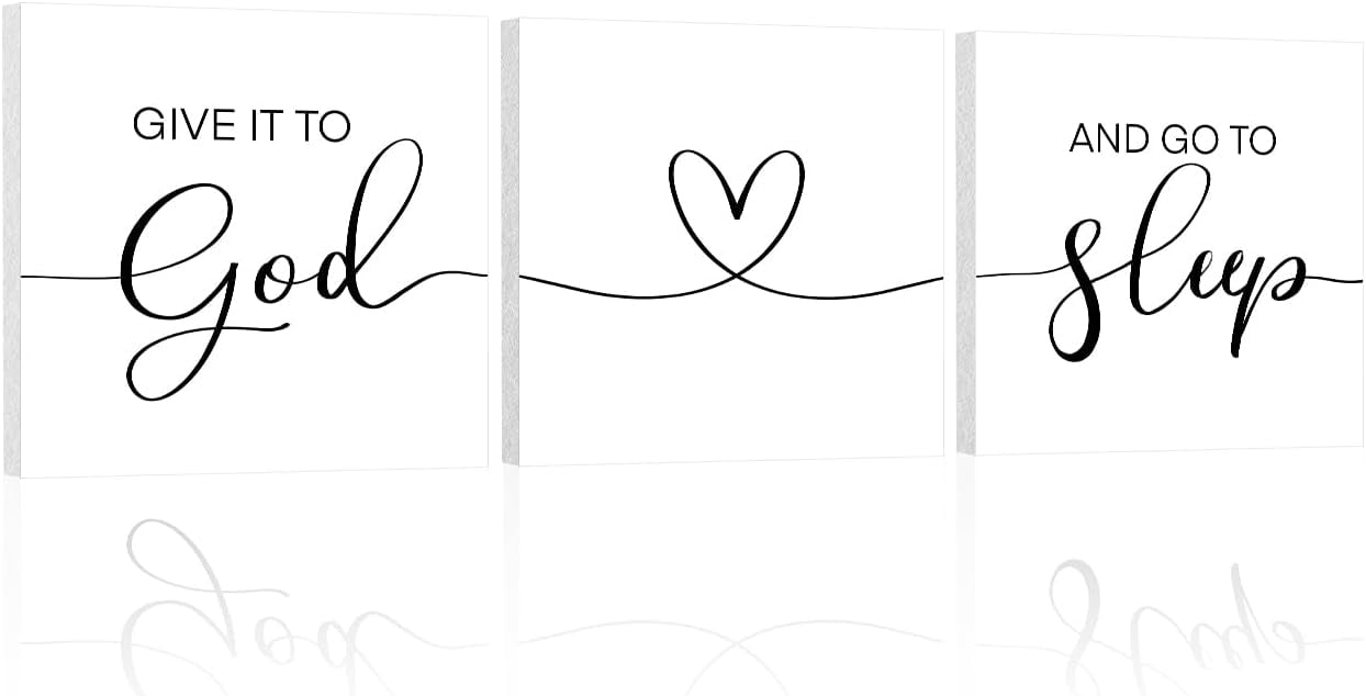 Give It To God And Go To Sleep Sign: Couple Bedroom Wall Decor Above ...