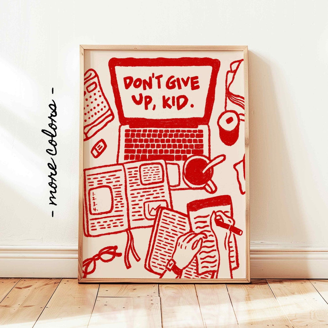 Don'T Give Up Kid Print, Retro Home Office Affirmation Poster, Cute ...