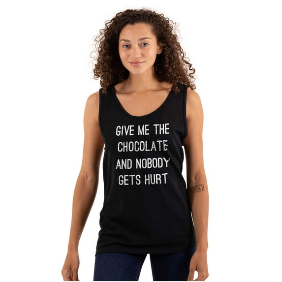 Give Me Chocolate Hurt Nobody Womens Plus Size Graphic Tank Top Brisco ...