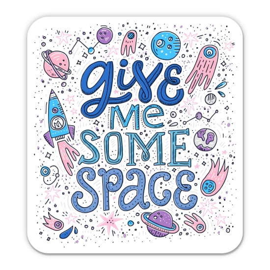 Give Me Some Space Rocket Planets Science - 12" Vinyl Sticker ...