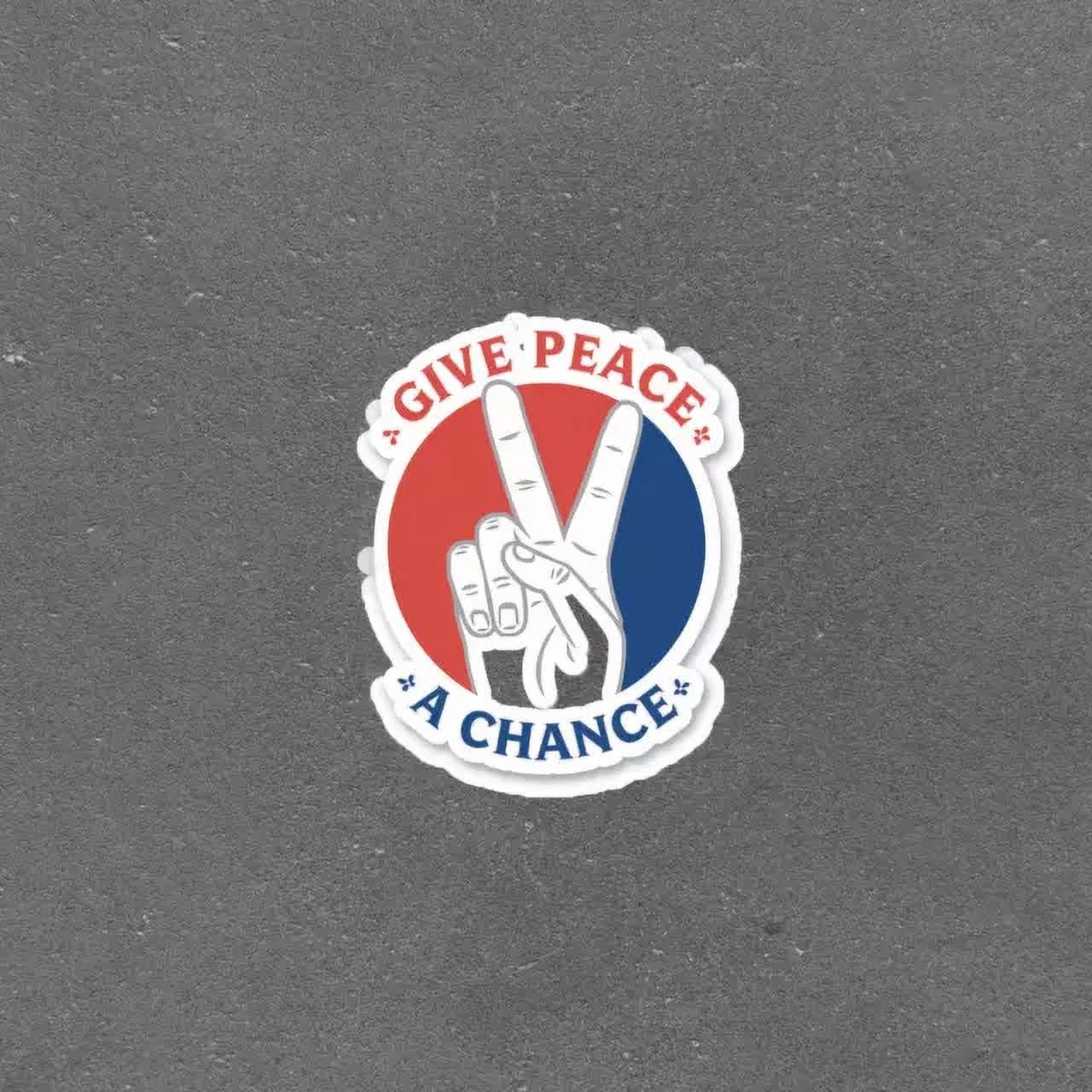 Give Peace A Chance Retro Peace Sign Sticker Decal For Laptops ...