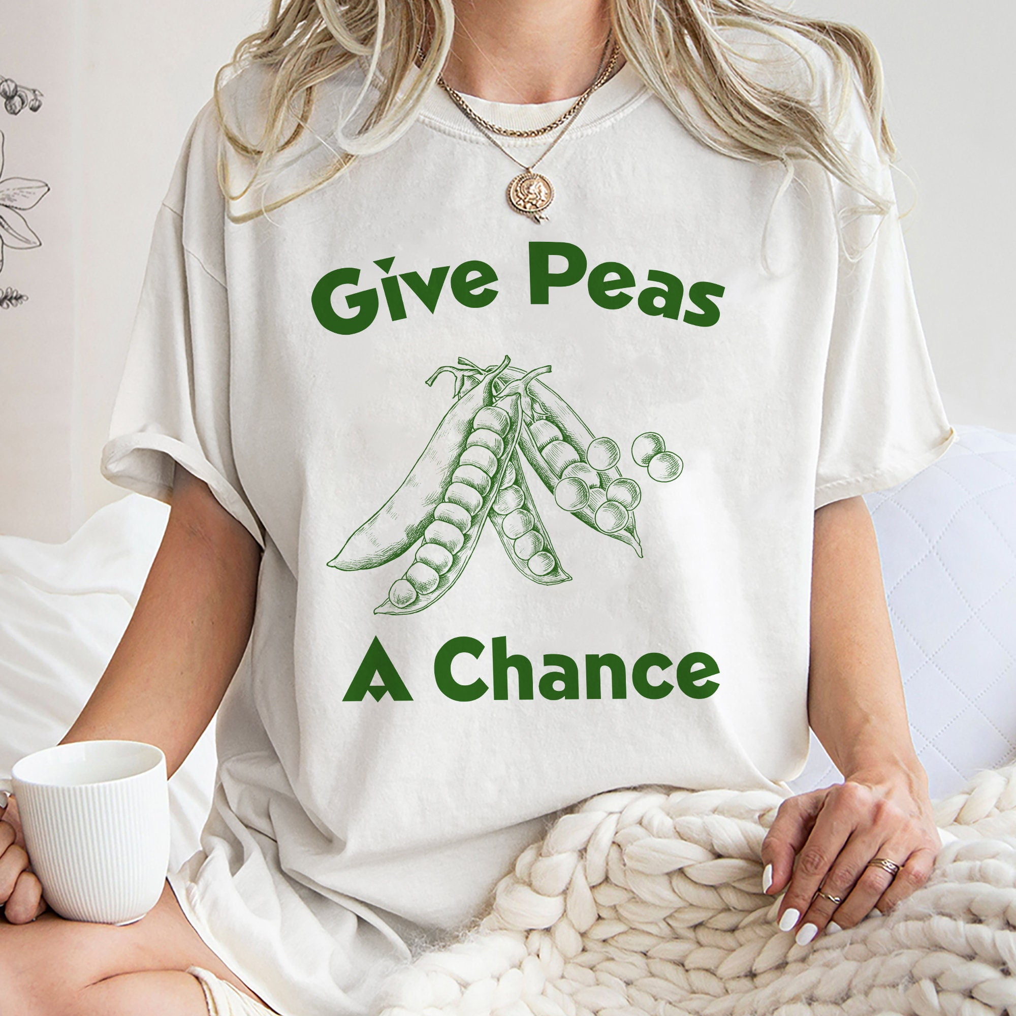 Give Peas A Chance Shirt, Trending Unisex Tee Shirt, Unique Shirt Gift ...