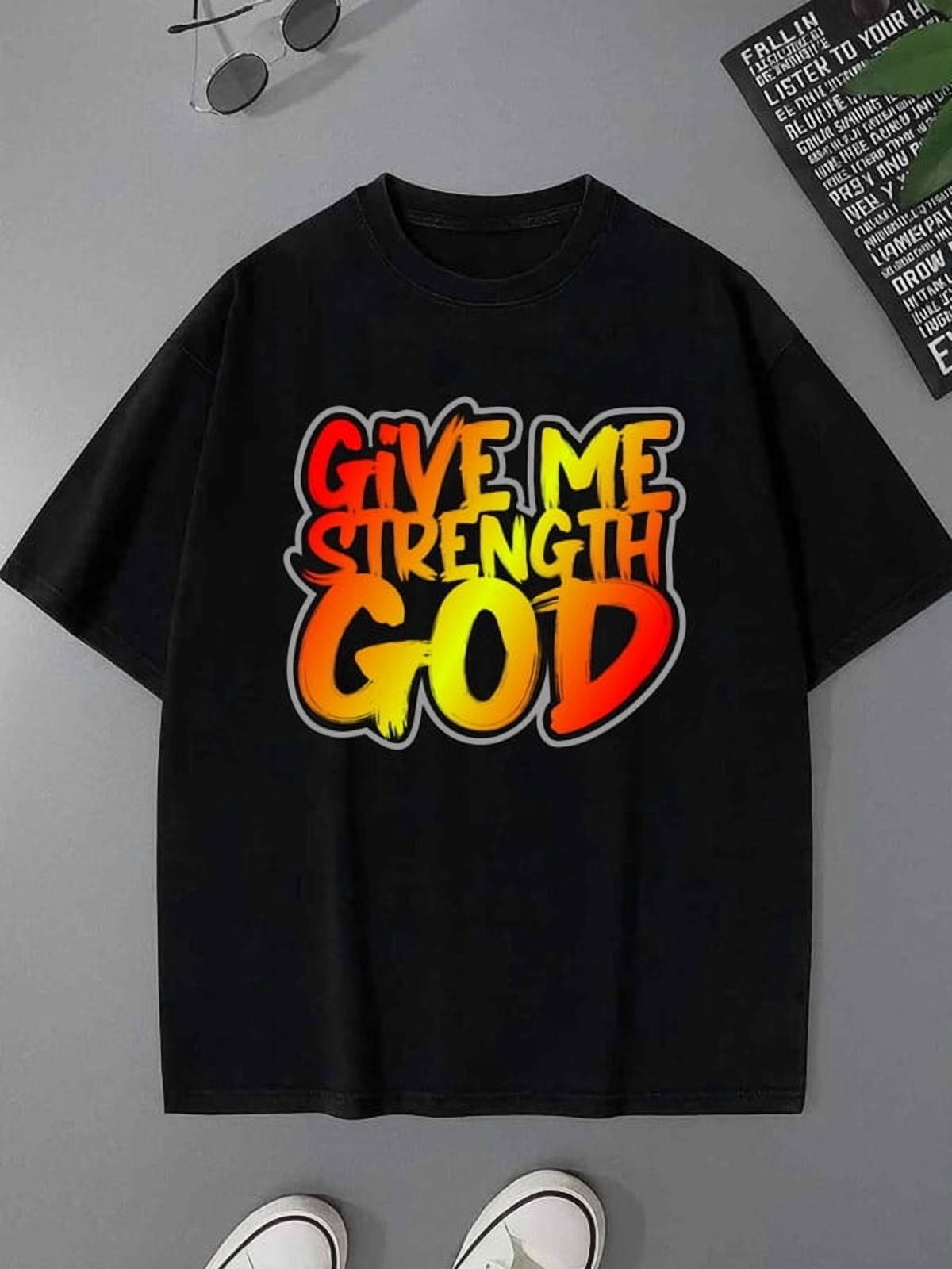 Give Me Strength men lovers 180G 100% Cotton black full heart Basic ...
