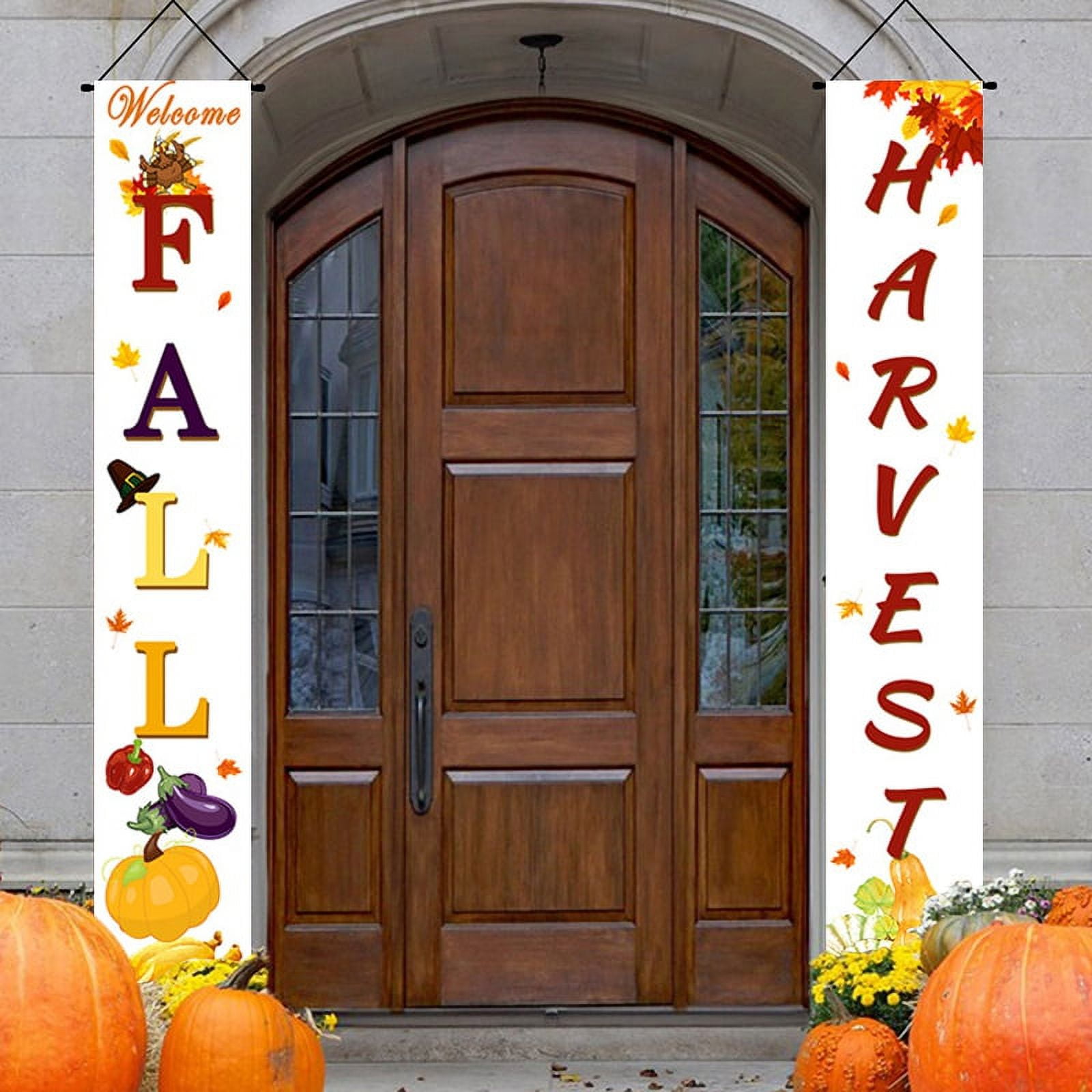 Give Thanks Banner, Happy Thanksgiving Door Banner, Fall Gnome Maple ...