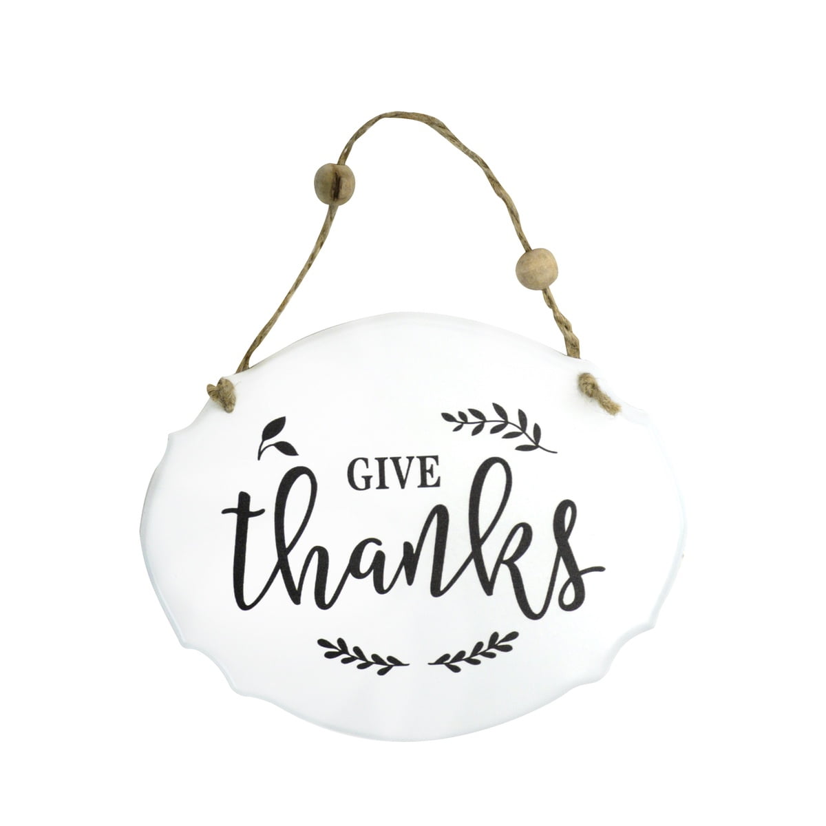 Give Thanks Metal Wall Sign Hanging Country Farmhouse Kitchen Tin ...