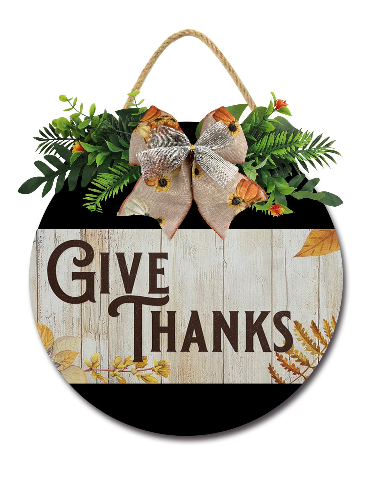 Give Thanks Sign Farmhouse Wood Sign Front Porch Decor Rustic Wooden ...
