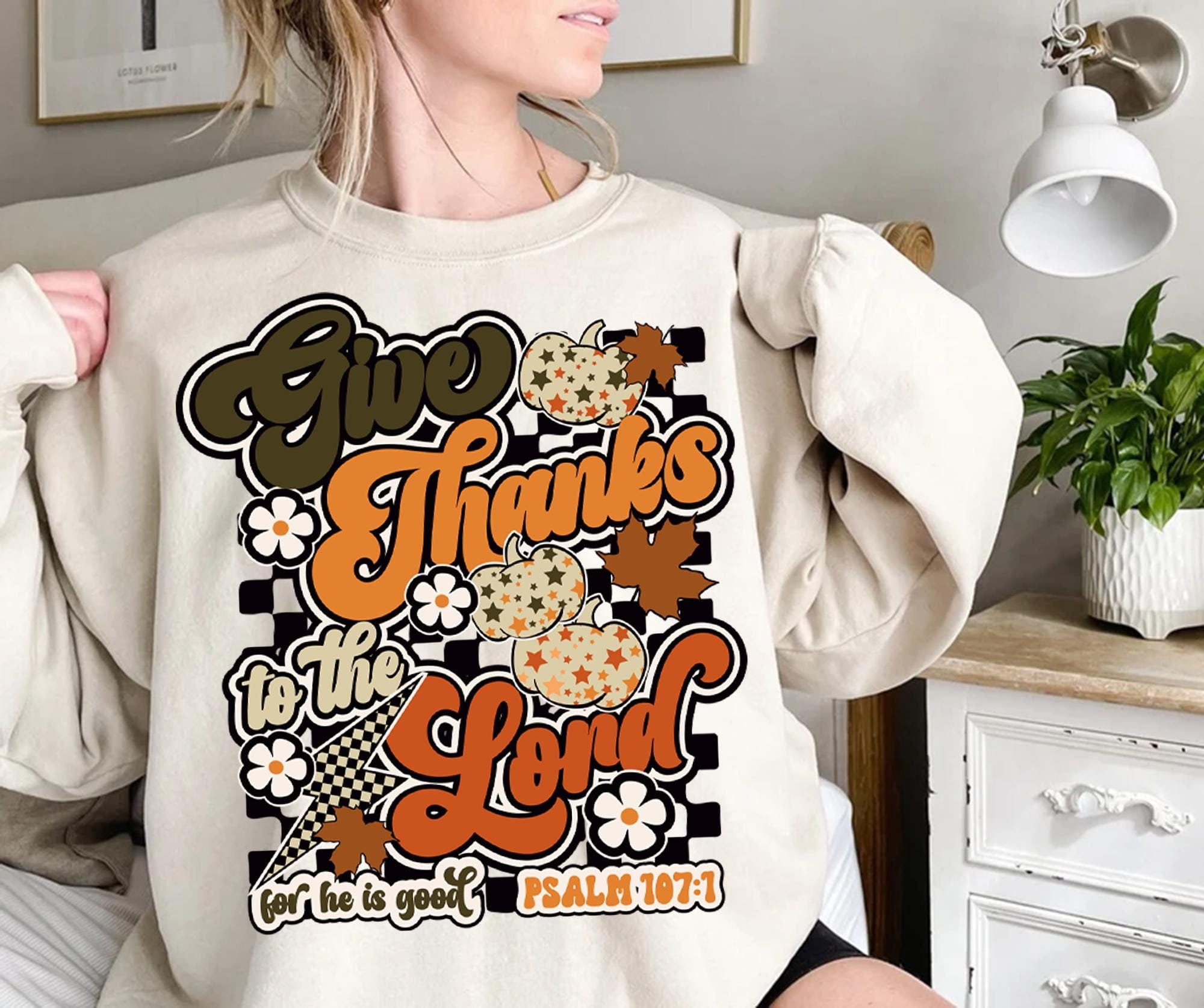 Give Thanks To the Lord He is good psalm 1071 T-Shirt, Coquette Pumpkin ...