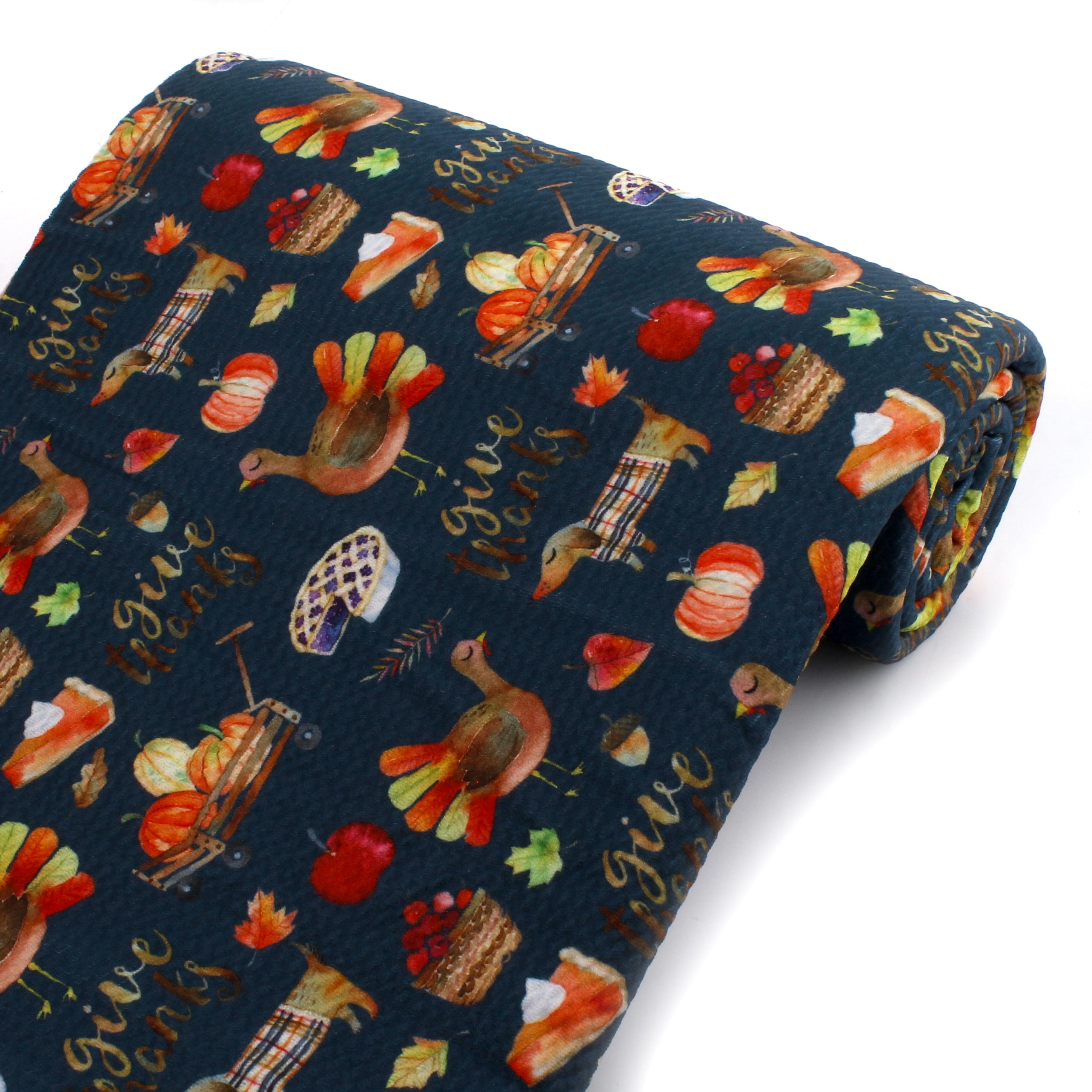 Give Thanks Turkey Liverpool Bullet Fabric Textured Knit Jersey 4 Way ...