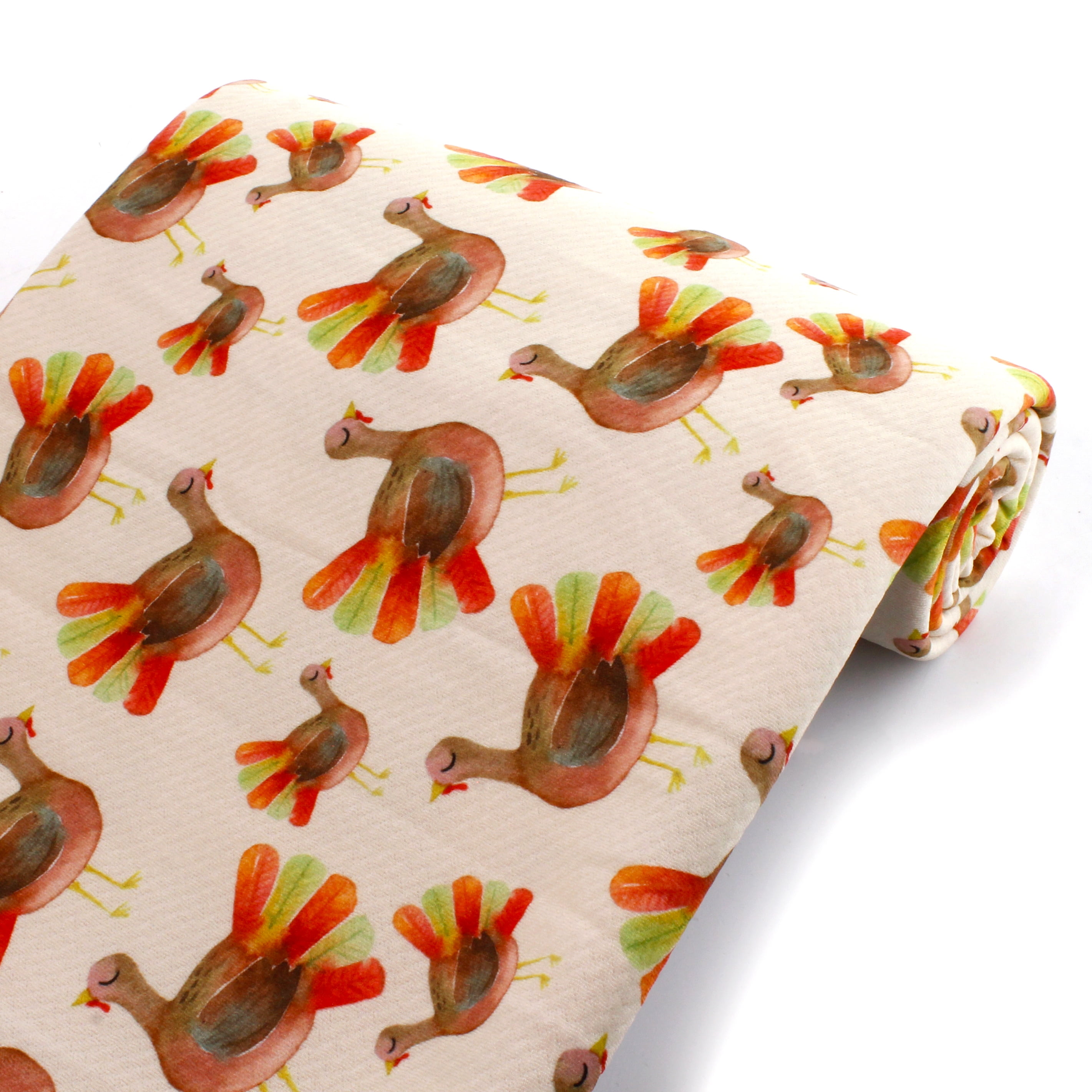 Watercolor Thanksgiving Turkeys Bullet Fabric 6" Strip - Walmart.com