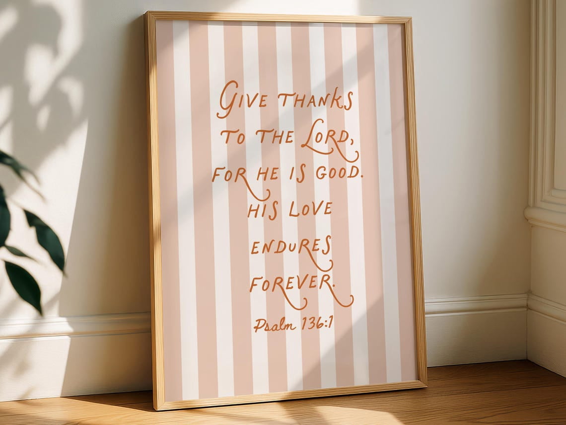 Give Thanks to The Lord Poster Christian Thanksgiving Poster Aesthetic ...