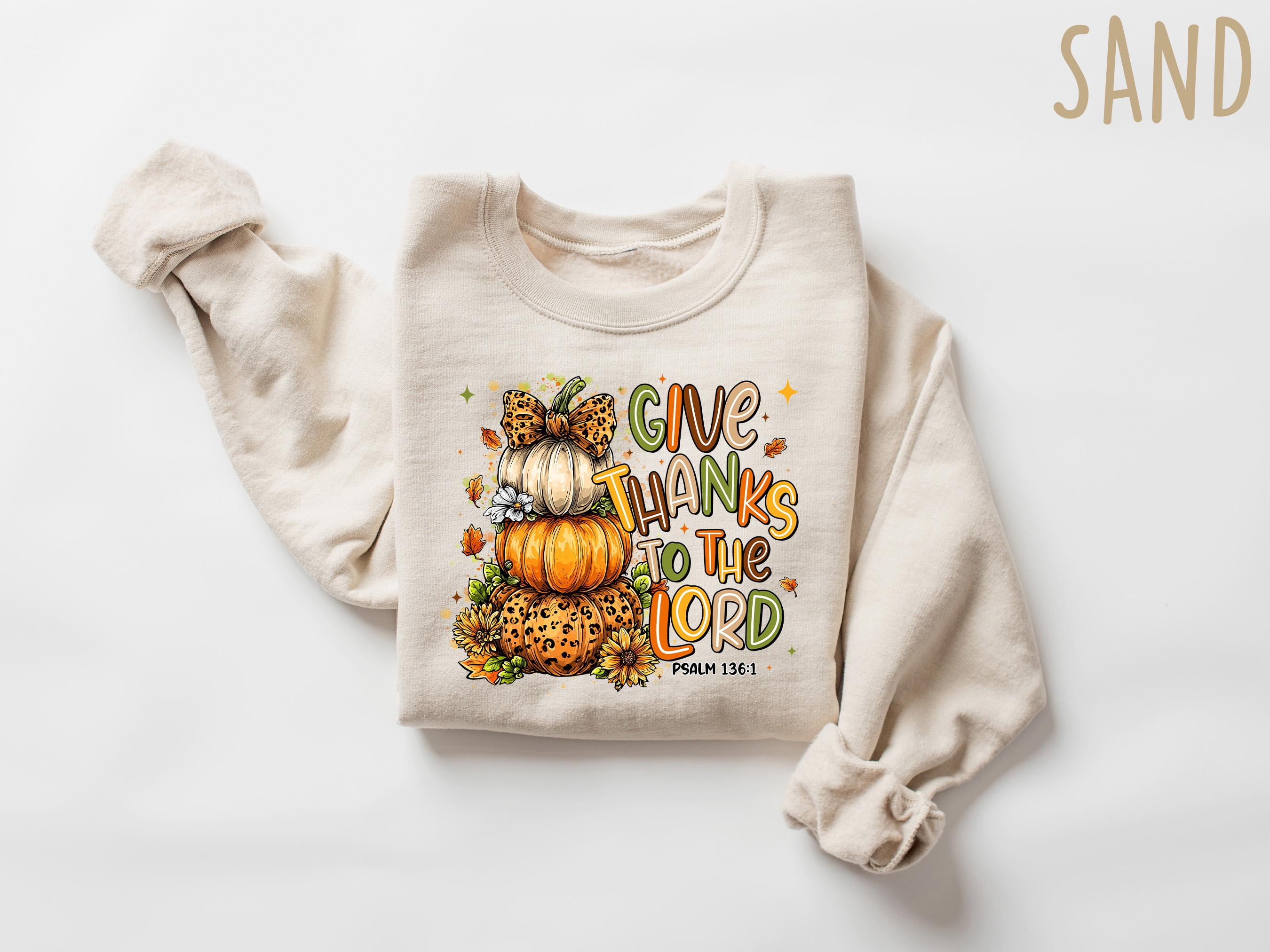 Give Thanks to the Lord Shirt, Christian Thanksgiving Tee Shirt Gift ...