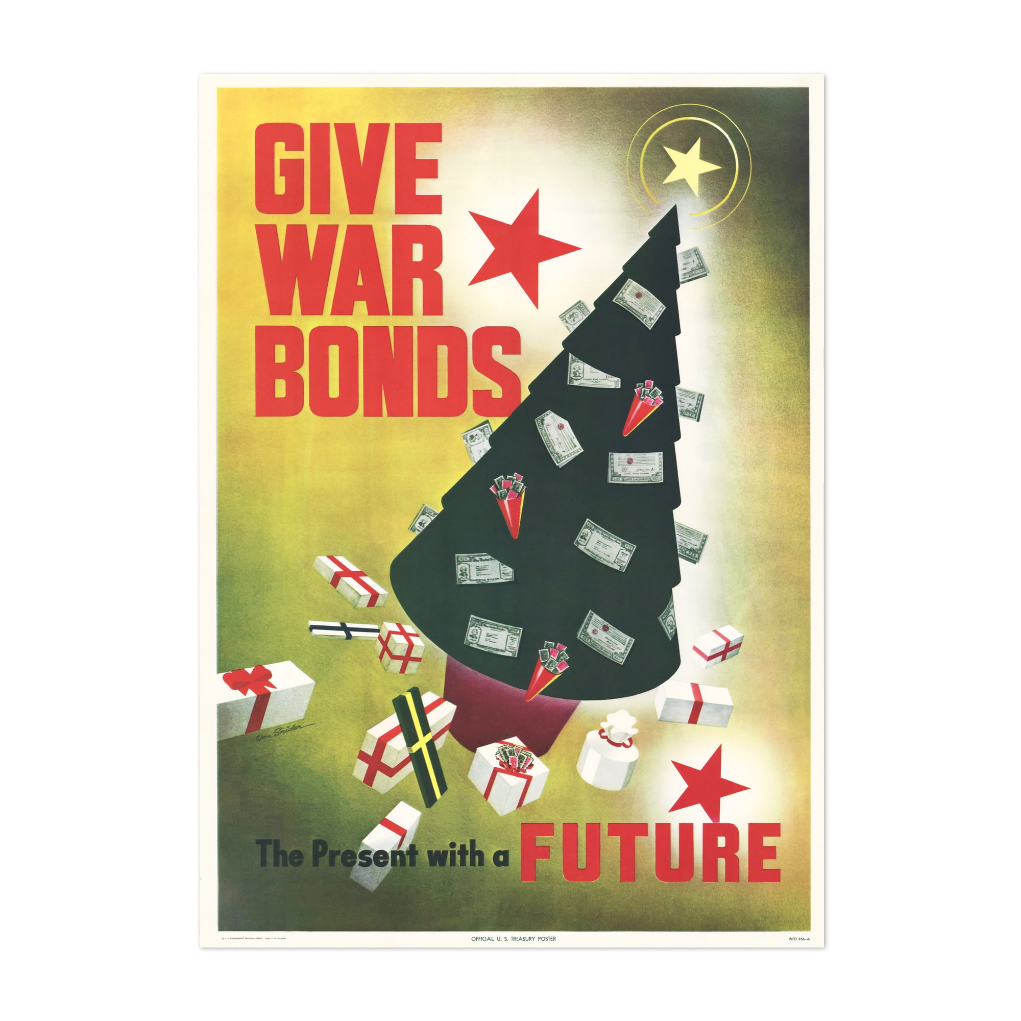 Give War Bonds Christmas Edition World War II Poster - Illustration ...